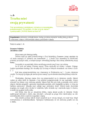 Lekcja 8 Lekcja powtorzeniowa do rozdzialu Mapa Polski. Klasa 5 - Lekcja 8 Temat: Lekcja - Studocu