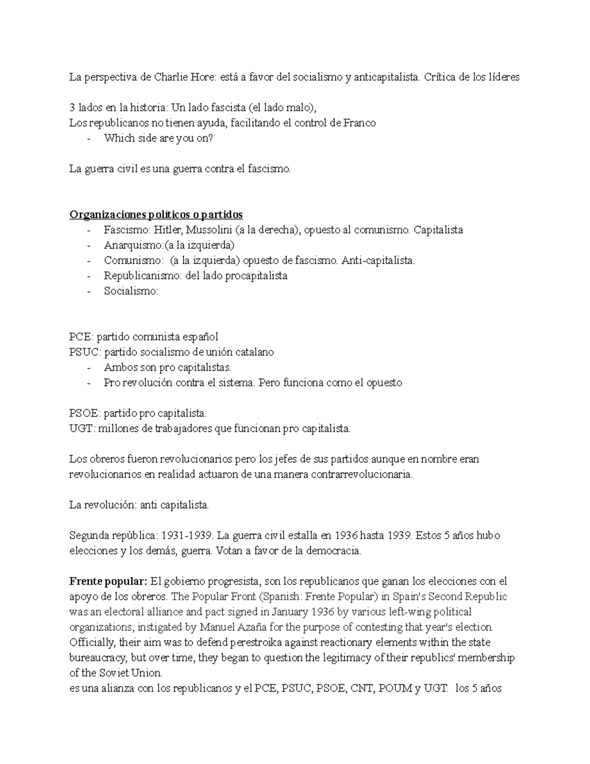 Spanish Civil War pp. 15-35 - La perspectiva de Charlie Hore: está a ...