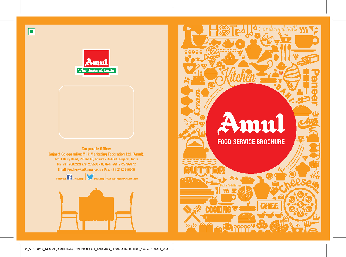Amul Food Service Brochure - Corporate Of ce: Gujarat Co-operative Milk ...