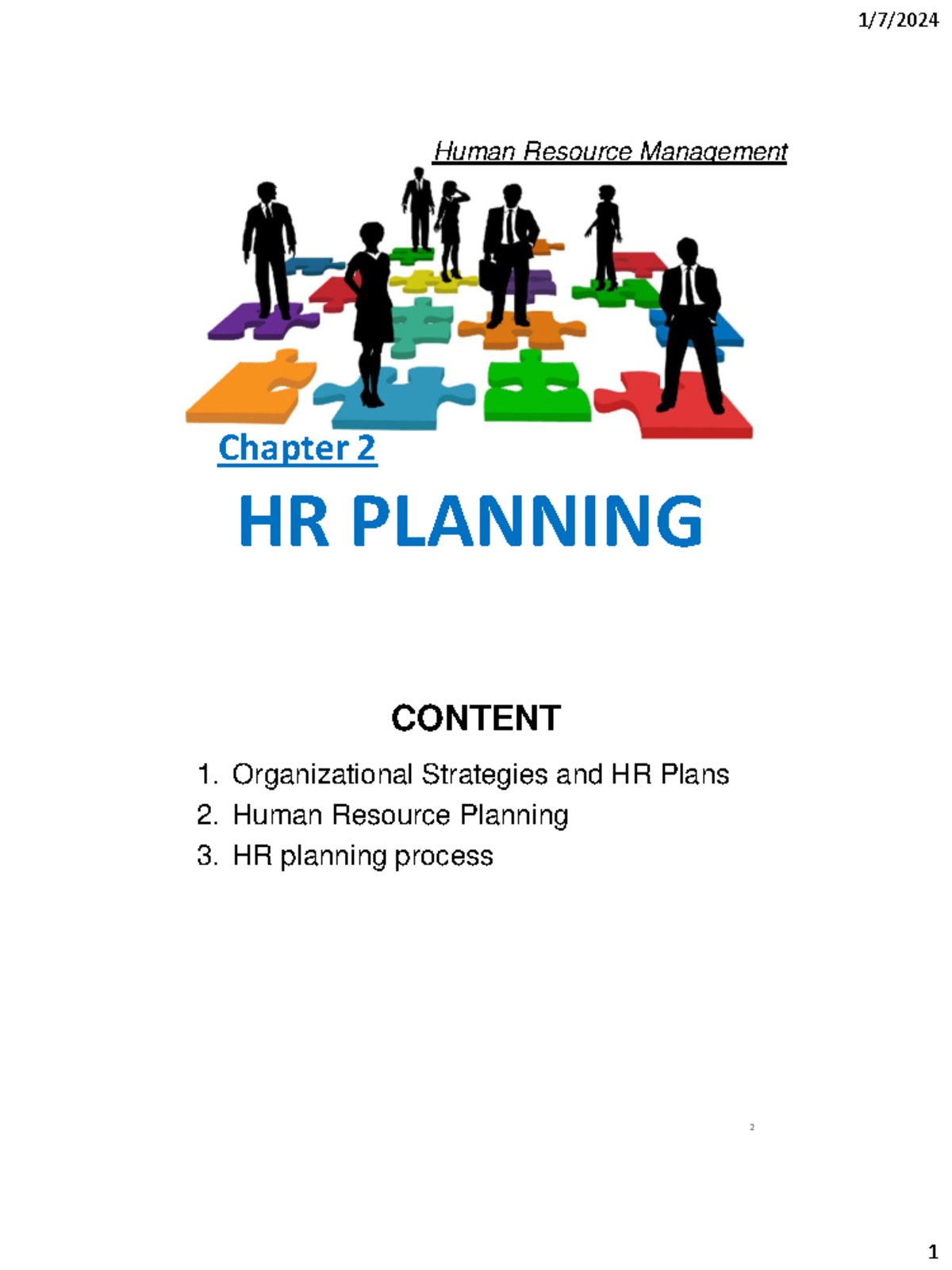Chapter 2 - hhhhhhhh - Human Resource Management Chapter 2 HR PLANNING ...