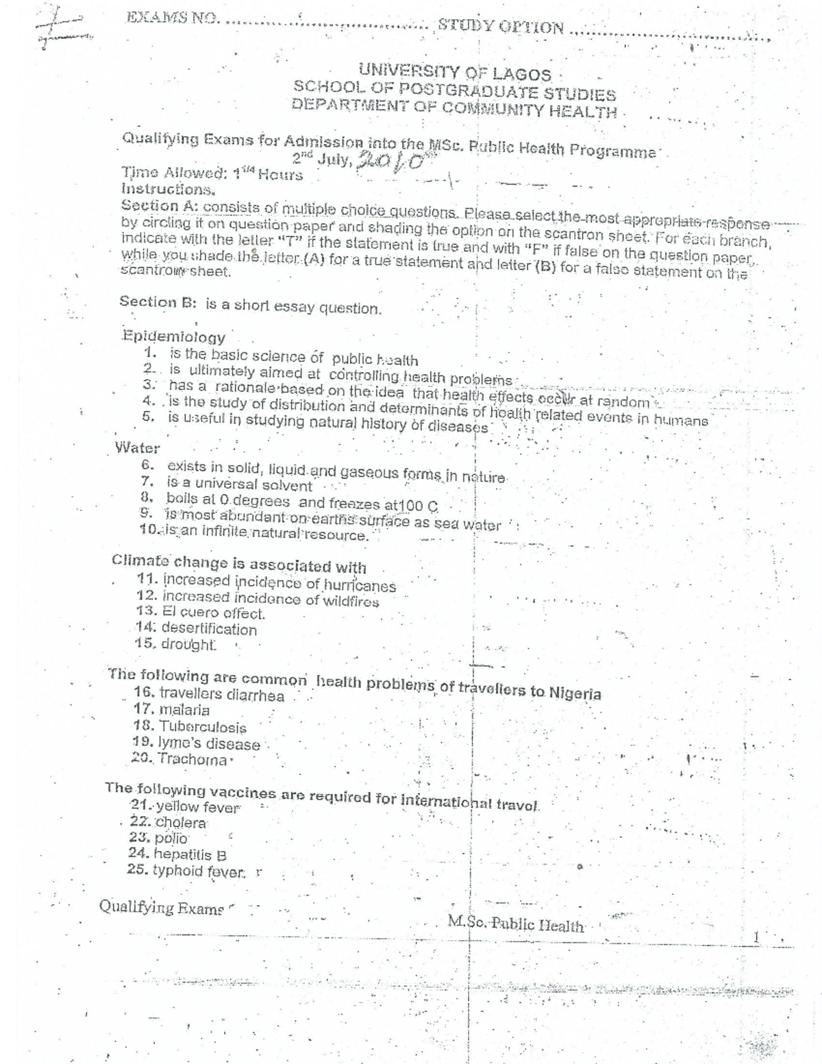 Msc Public Health 2010 - It offers insight - Business Strategy - Studocu