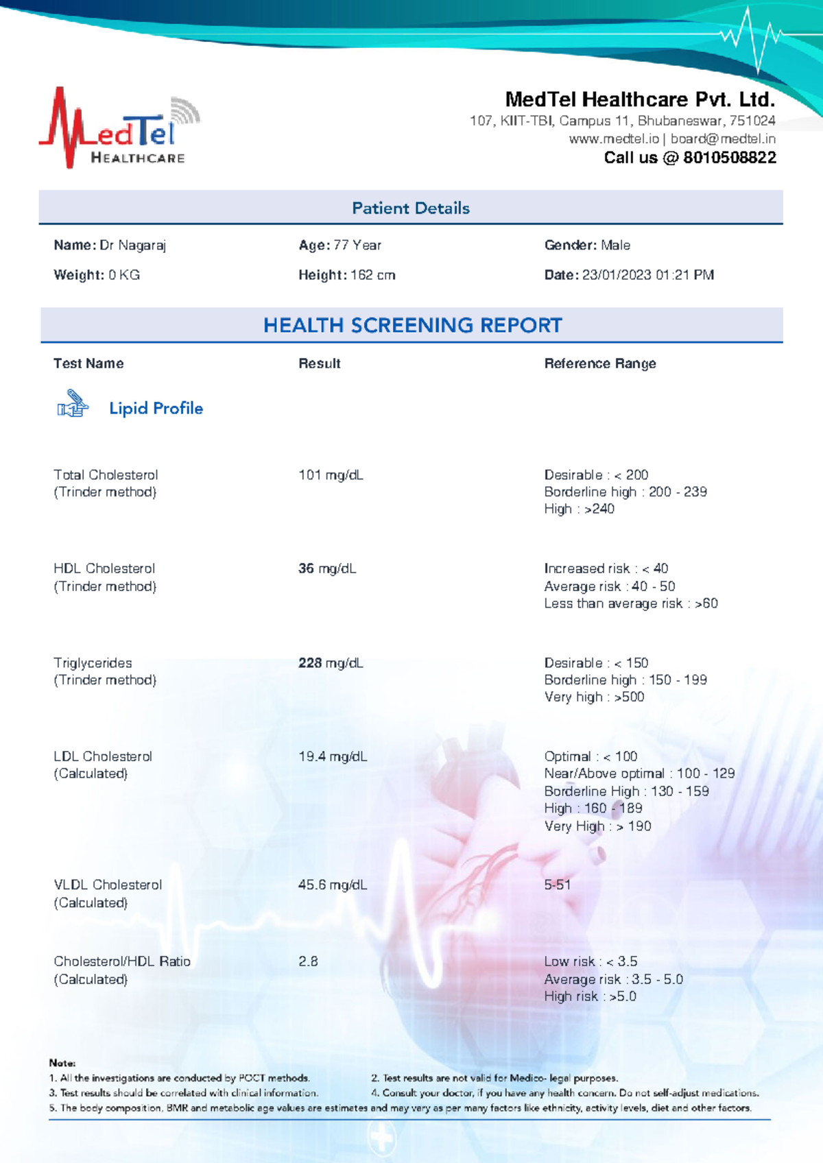 Health Screenig Report Dr Nagaraj A8fe88d87a6689ade93c1cd02060 E2b8