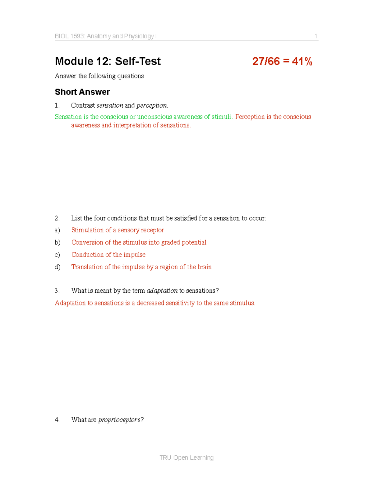 Module 12 - Self-Test - TRU Open Learning - BIOL0501 - TRU - Studocu