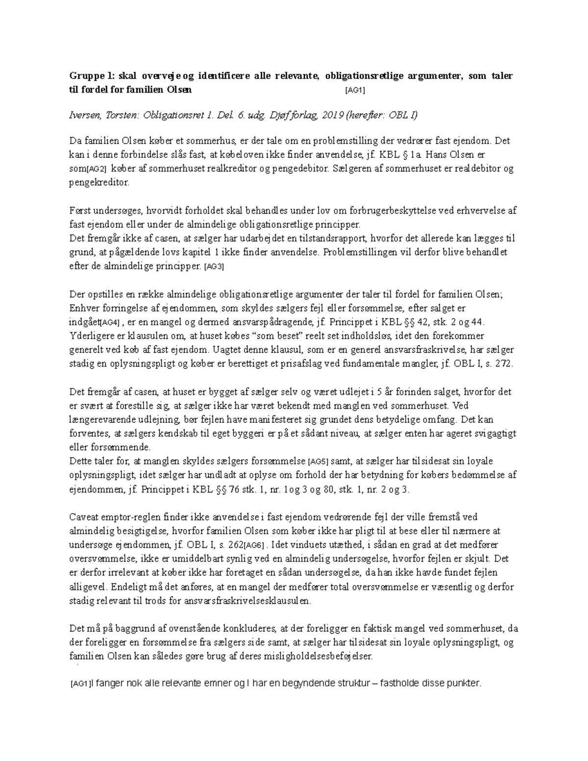 Faktiske mangler - Gruppe 1: skal overveje og identificere alle ...