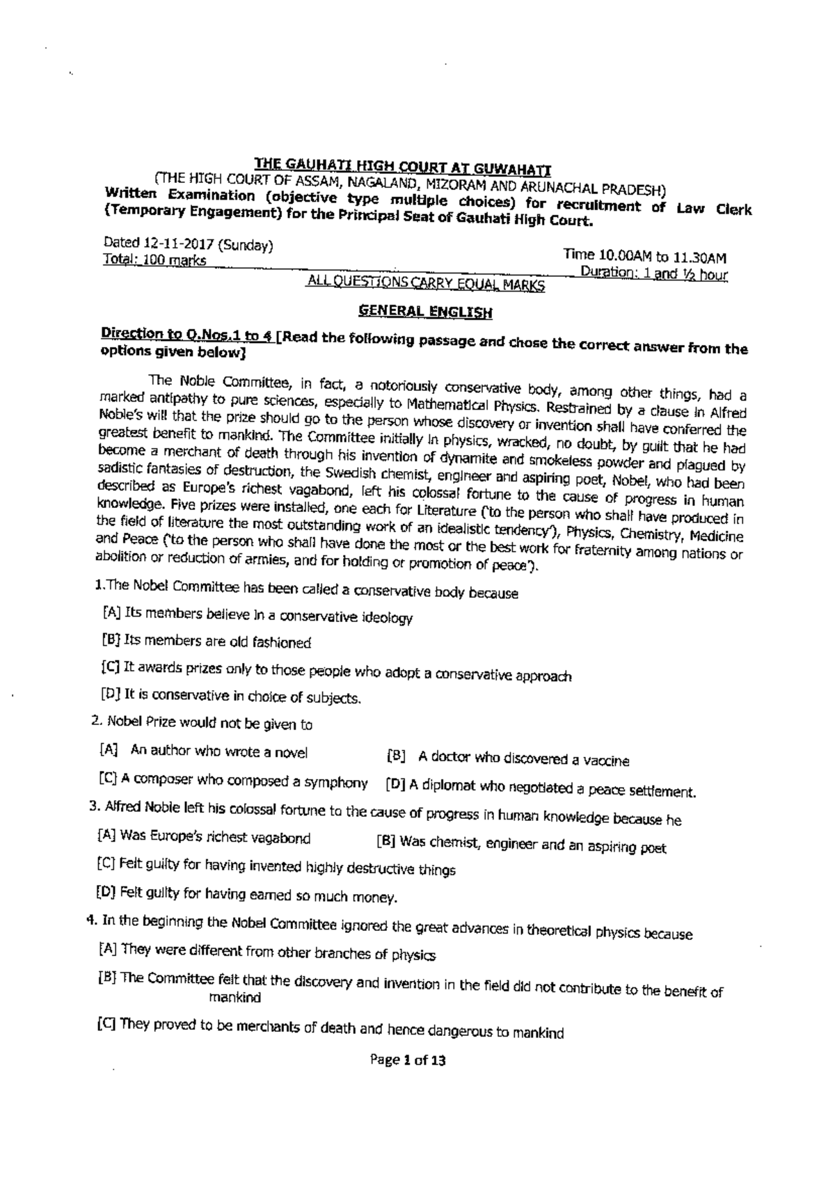 GHC-LC-2017 - question paper - International environment law - Studocu