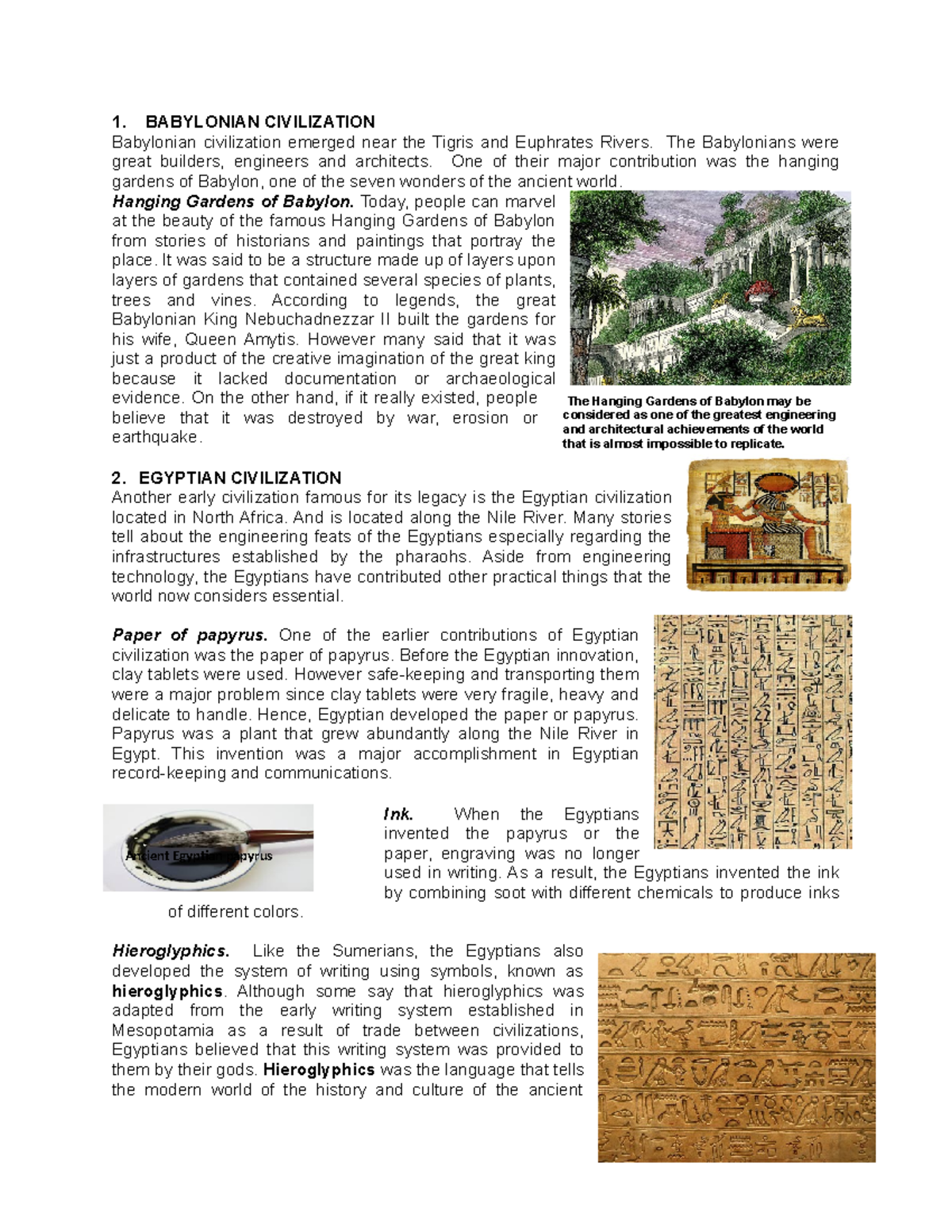 Babylonian Civilization - 1. BABYLONIAN CIVILIZATION Babylonian ...