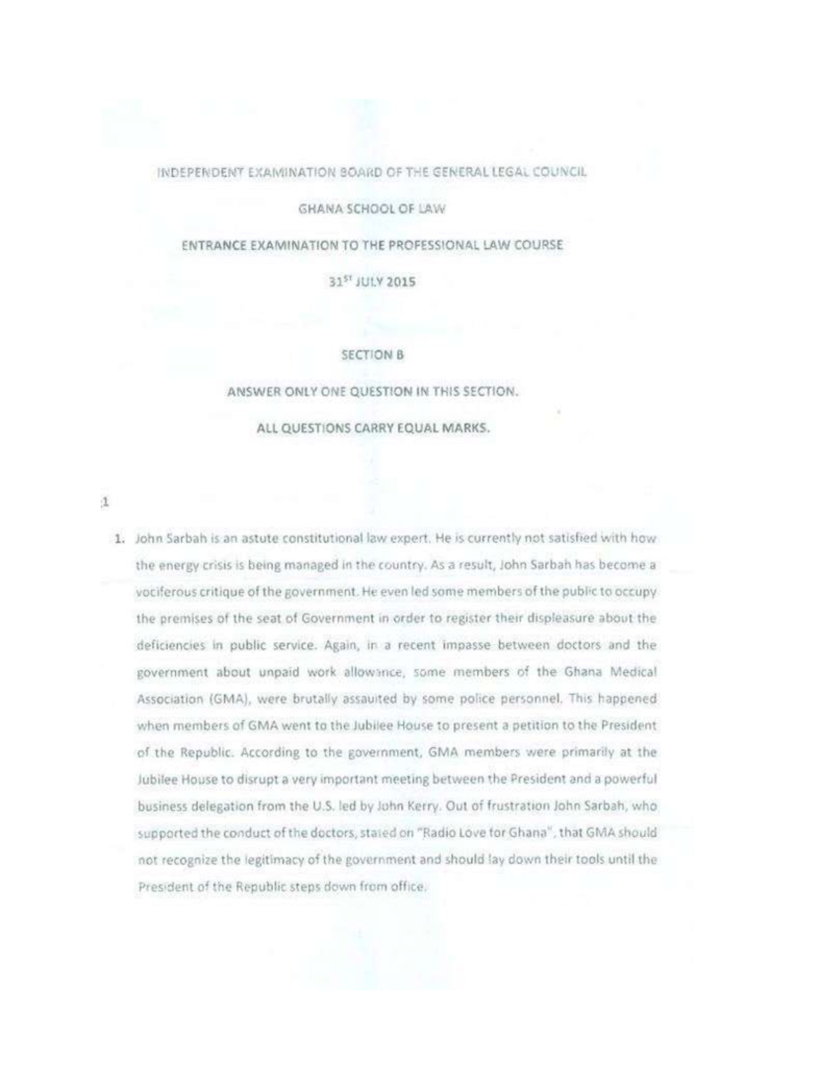 2015 Professional Entrance EXAM - Written - LAW - Studocu