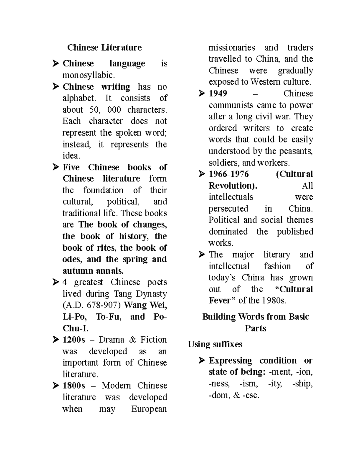 English-reviewer Notes - Chinese Literature Chinese language is ...