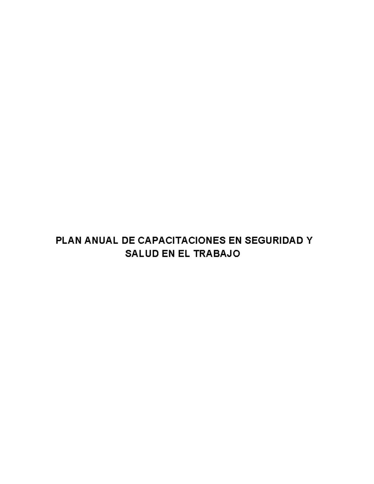 GTHU-S-PL-001 V1 plan capacitacion SST - PLAN ANUAL DE CAPACITACIONES ...