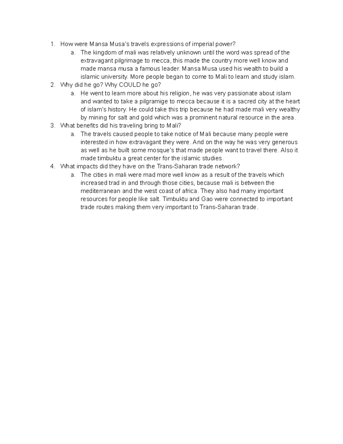 Choice Two Mansa Musa ap world 8 23 - Google Docs - How were Mansa Musa ...