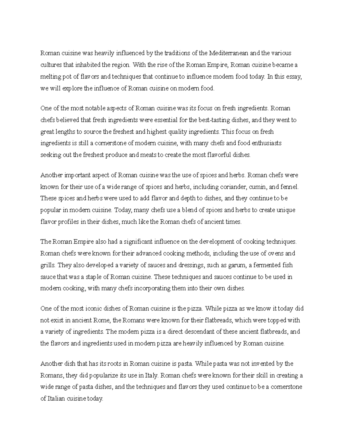 The Influence of Roman Cuisine on Modern Food - Roman cuisine was ...