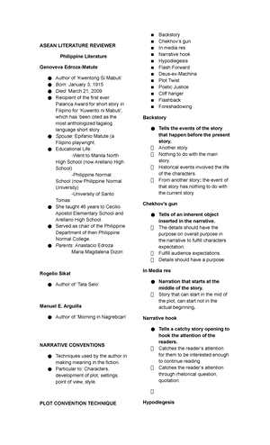 The bewail of mother - notes - Objectives A. Give connotative meaning ...