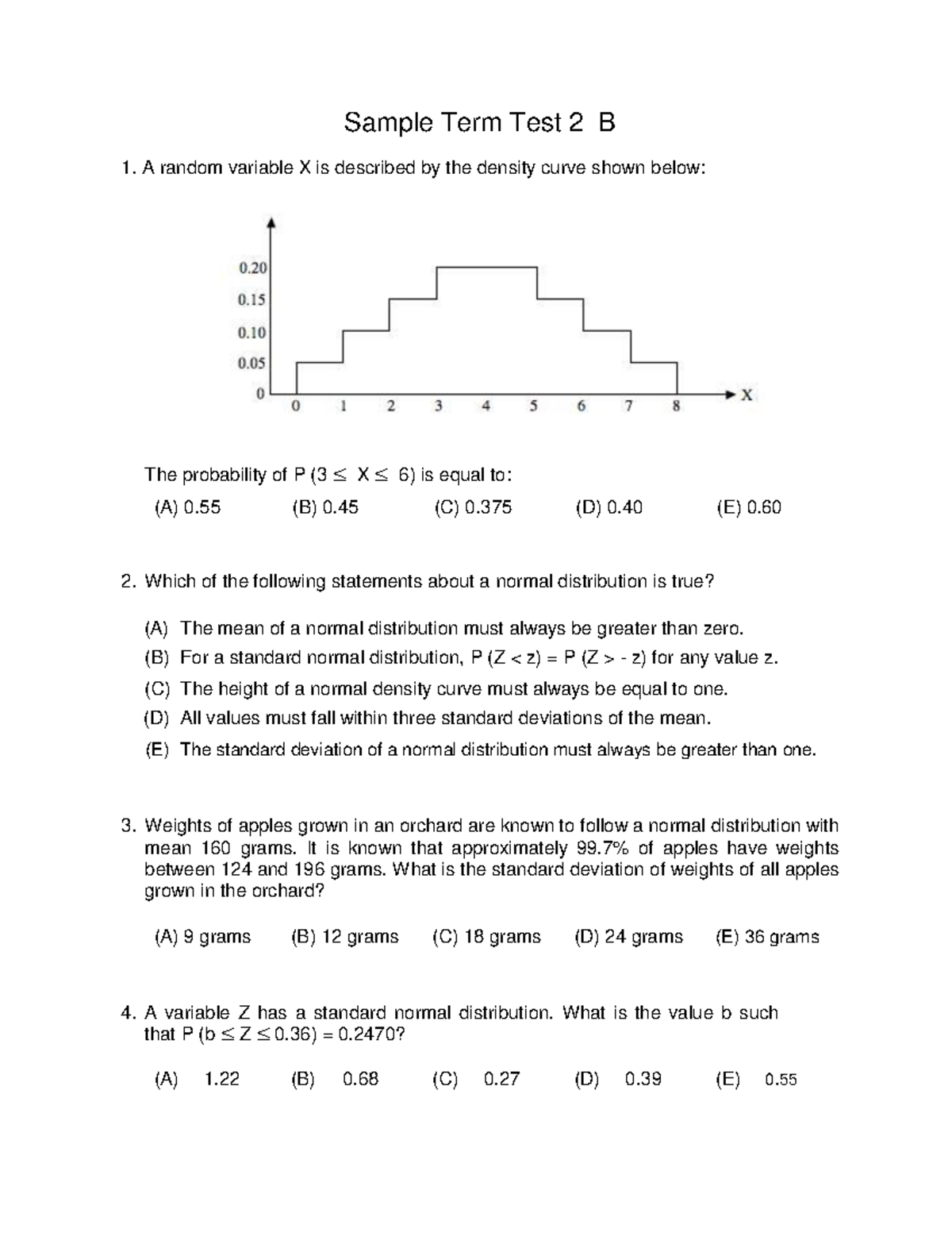 Sample/practice exam 2016, questions and answers - Sample Term Test 2 B ...