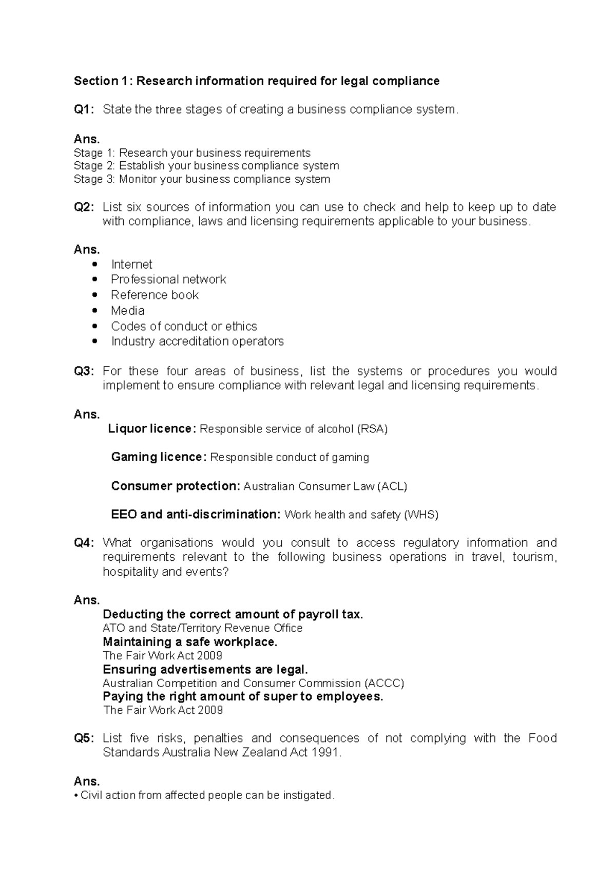 Research and comply with regulatory requirements - Section 1: Research ...