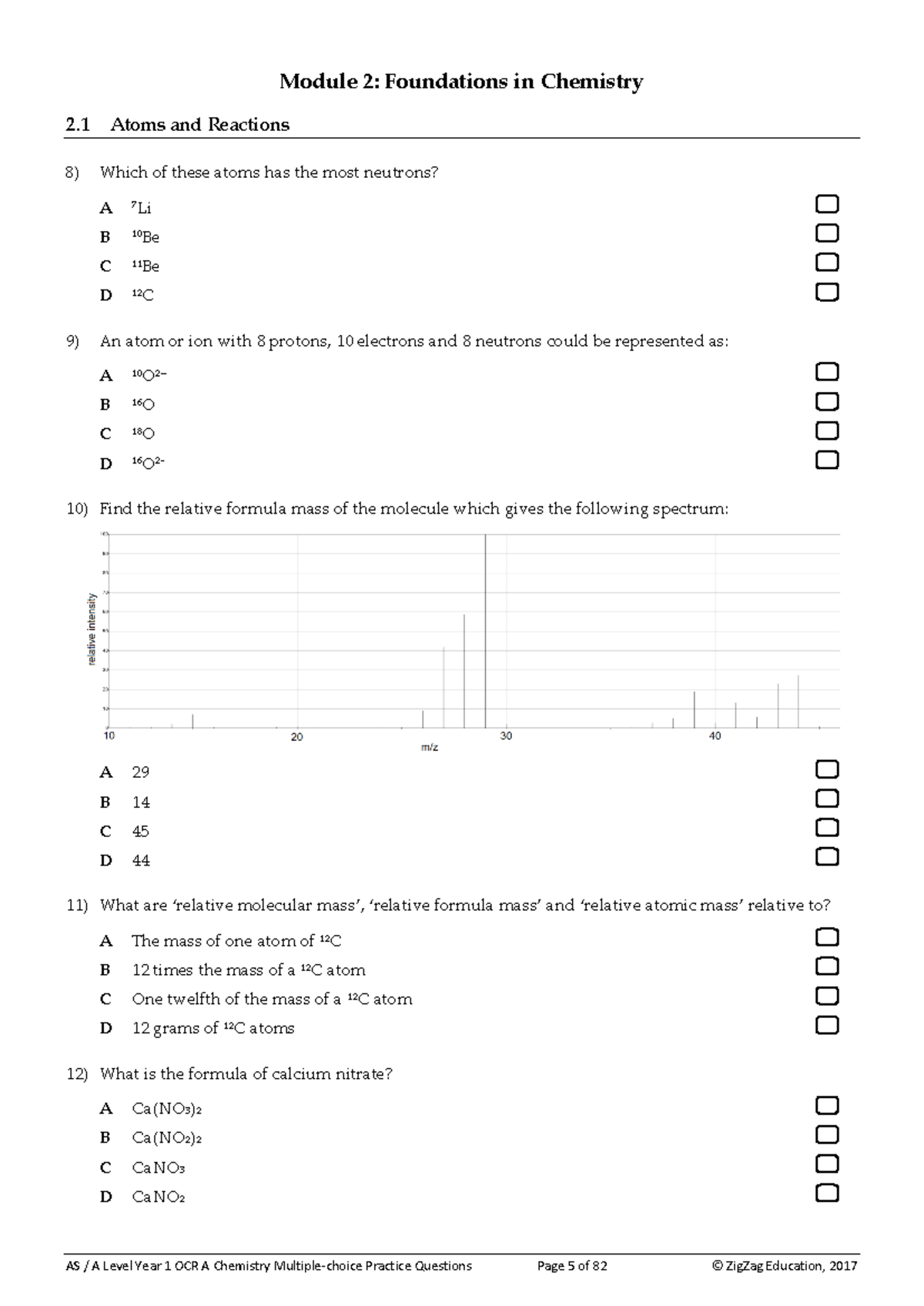 2.1A Atoms and Reactions - Module 2: Foundations in Chemistry 2 Atoms ...