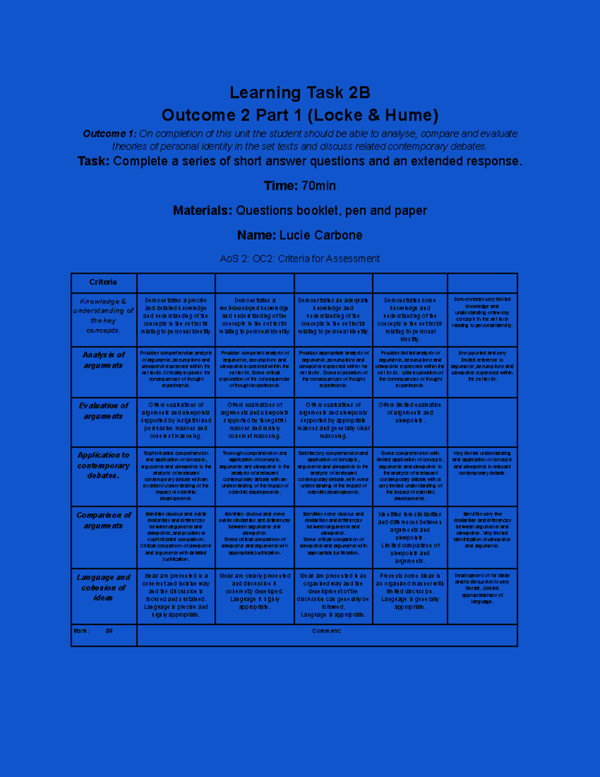 Lucie ( - Learning Task 2B - Learning Task 2B Outcome 2 Part 1 (Locke ...