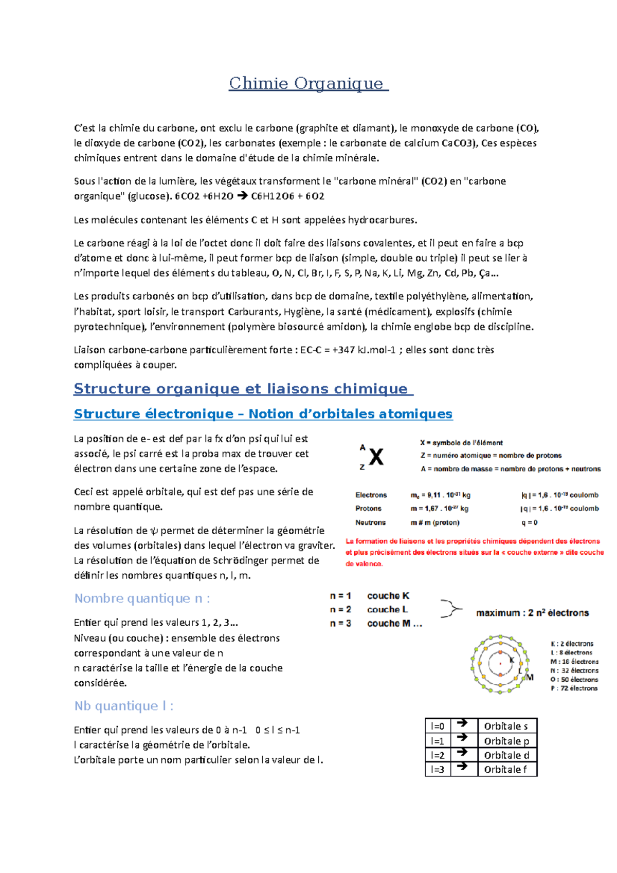 Chapitre 1 - Chimie Organique - Chimie Organique C’est la chimie du ...