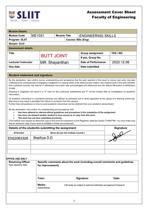 Lathe machine 2 - Continuous Assessment Cover Sheet Faculty of ...