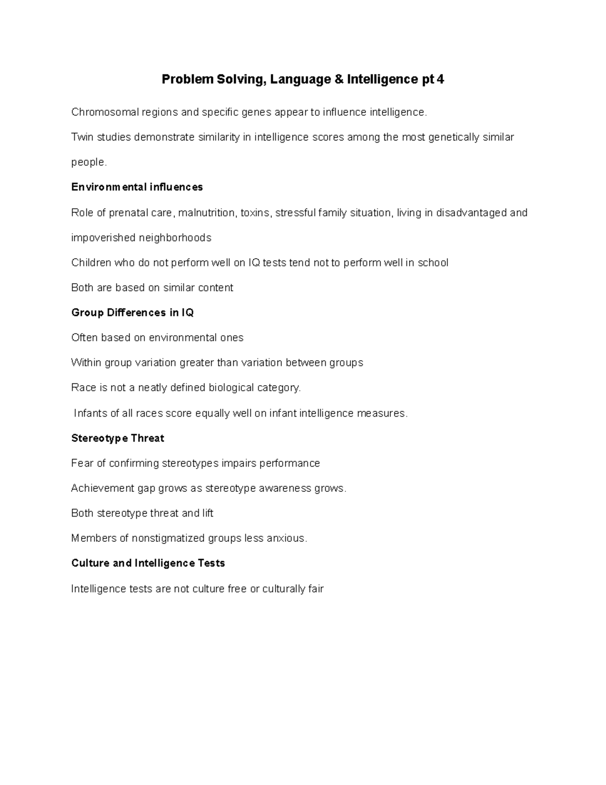 Problem Solving Language Intelligence pt 4 - Problem Solving, Language & Intelligence pt 4 - Studocu