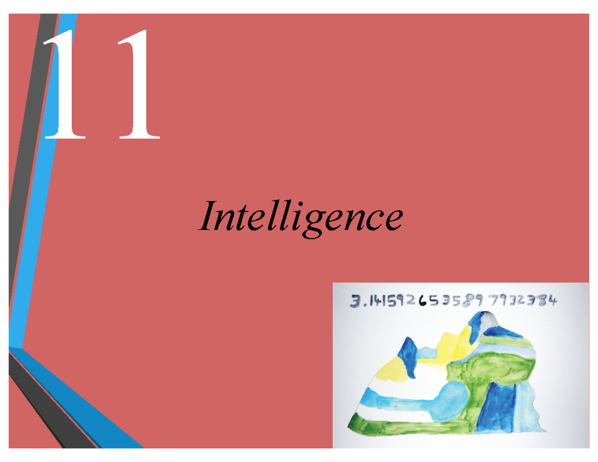 Po P1e Ch11 Lecture - Intelligence 11 11 Introduction Intelligence is ...