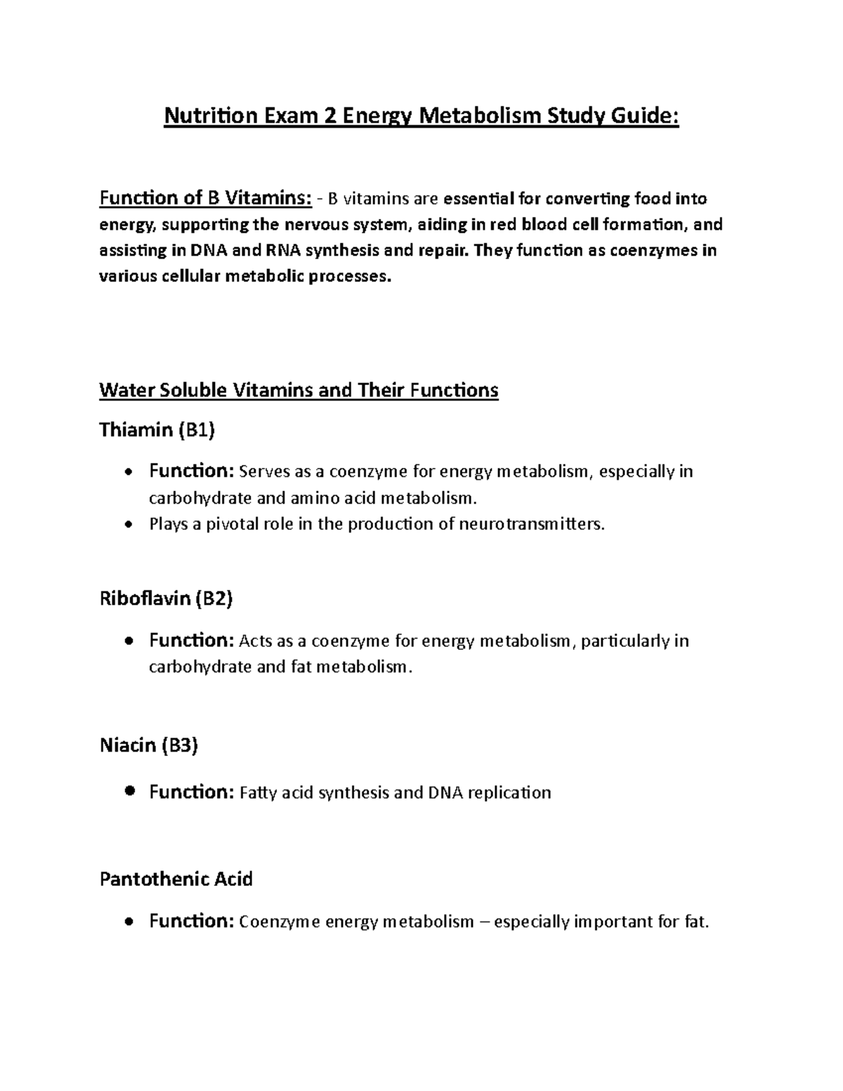 NTR108 Energy Metabolism Study Guide - NutriƟon Exam 2 Energy ...