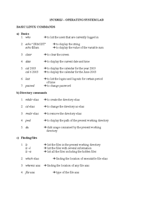 Operating Systems-1 - Lecture notes 1 - SRM Institute of Science and ...