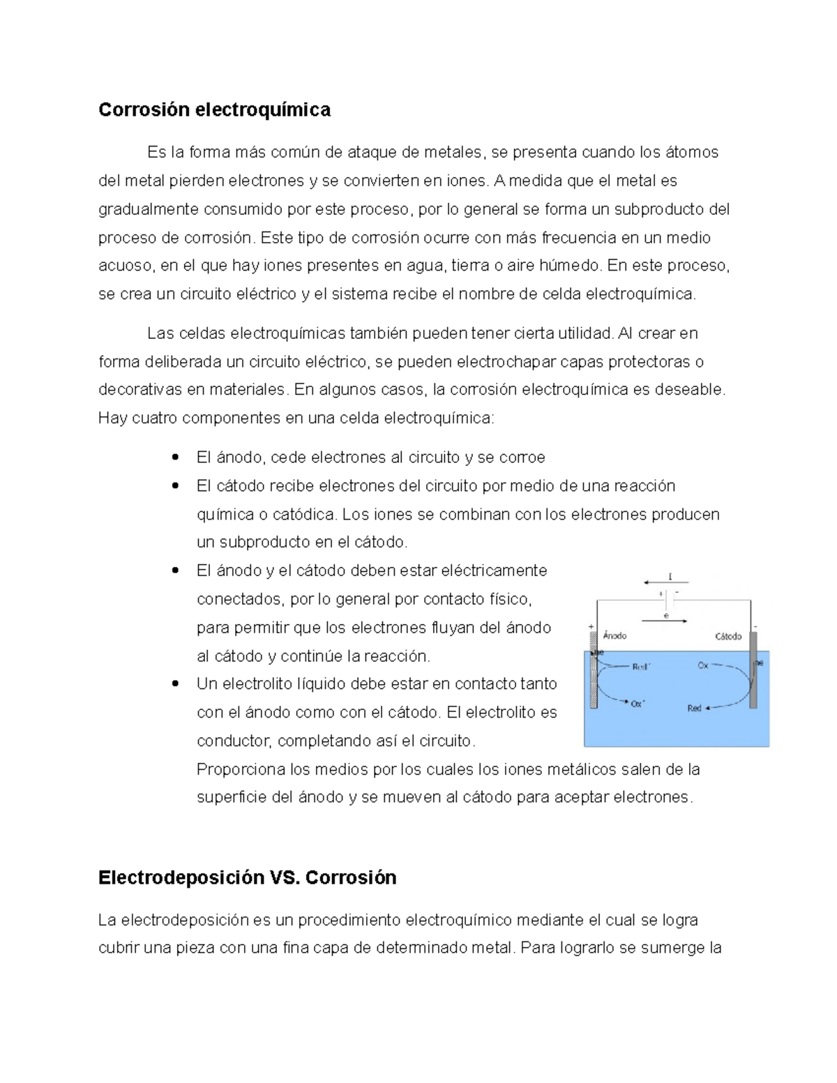 Corrosión electroquímica - Es la forma de ataque de metales, se ...