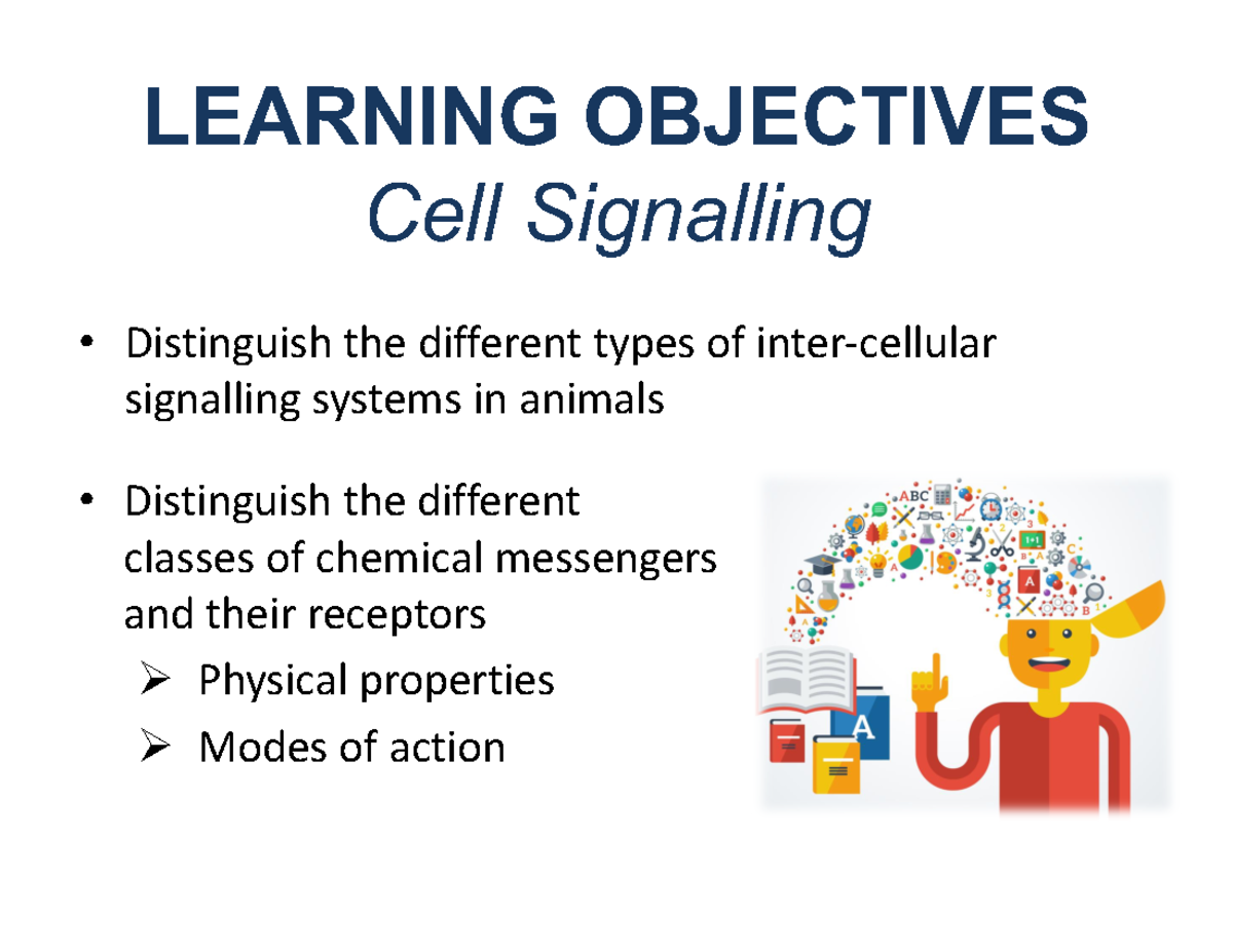 BioLOGY 2A03 Recorded 03-Cell Signalling - LEARNING OBJECTIVES Cell ...