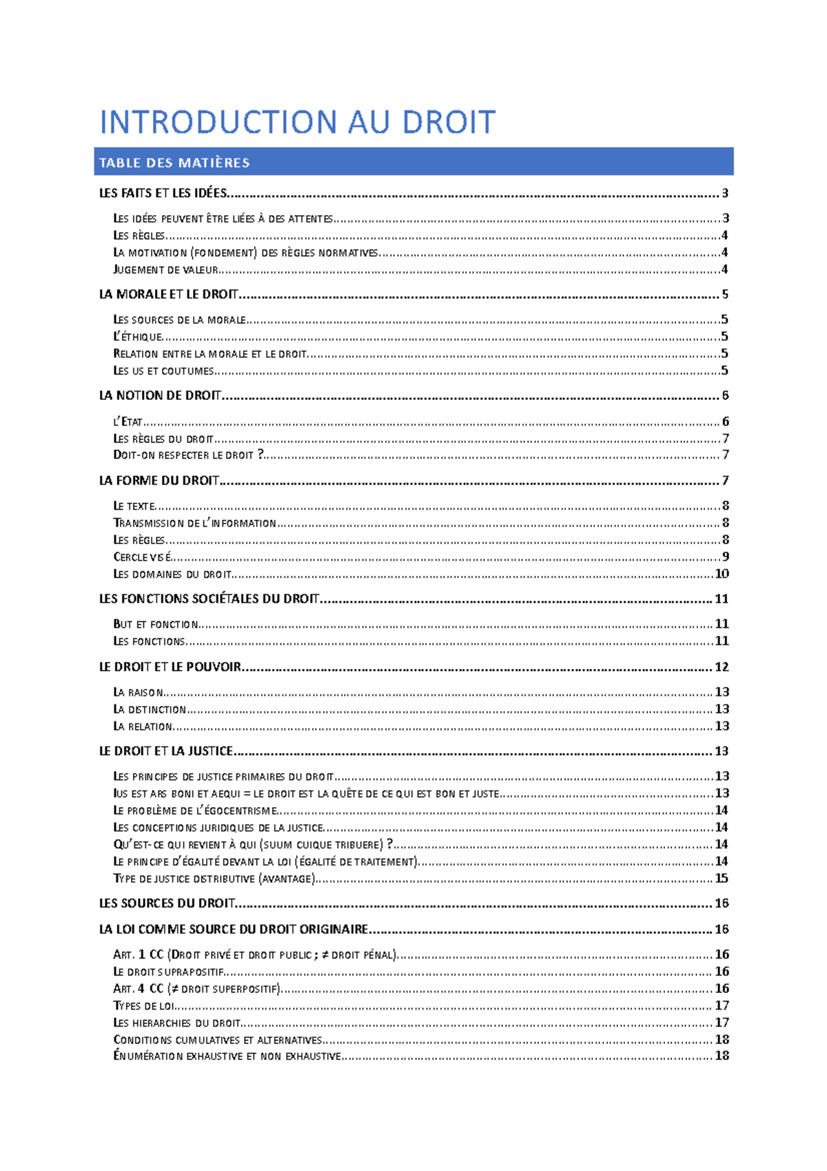Introduction au droit - INTRODUCTION AU DROIT LES FAITS ET LES - Studocu
