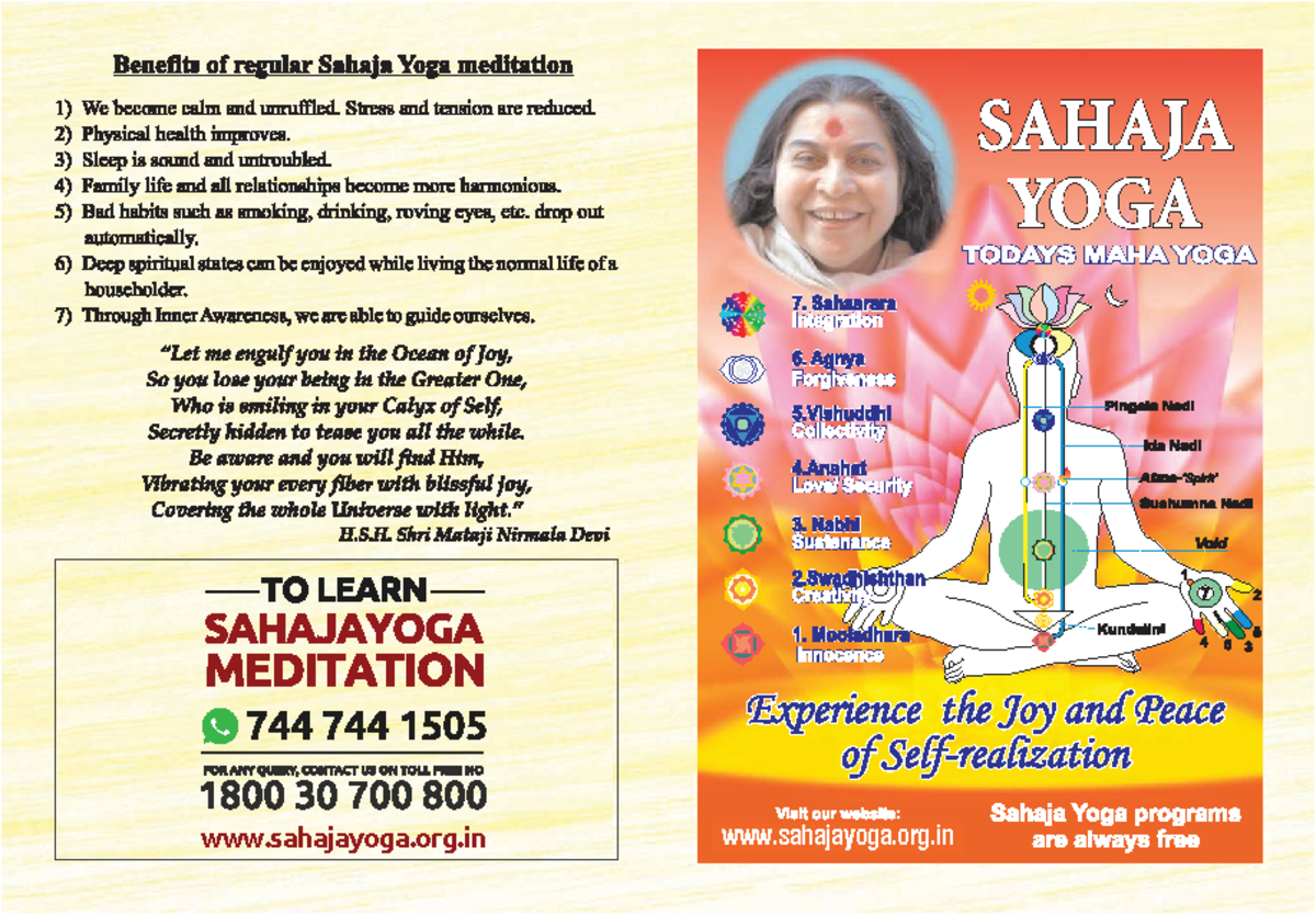 Sahajyoga-english-1 - NAAA - Benefits of regular Sahaja Yoga meditation ...