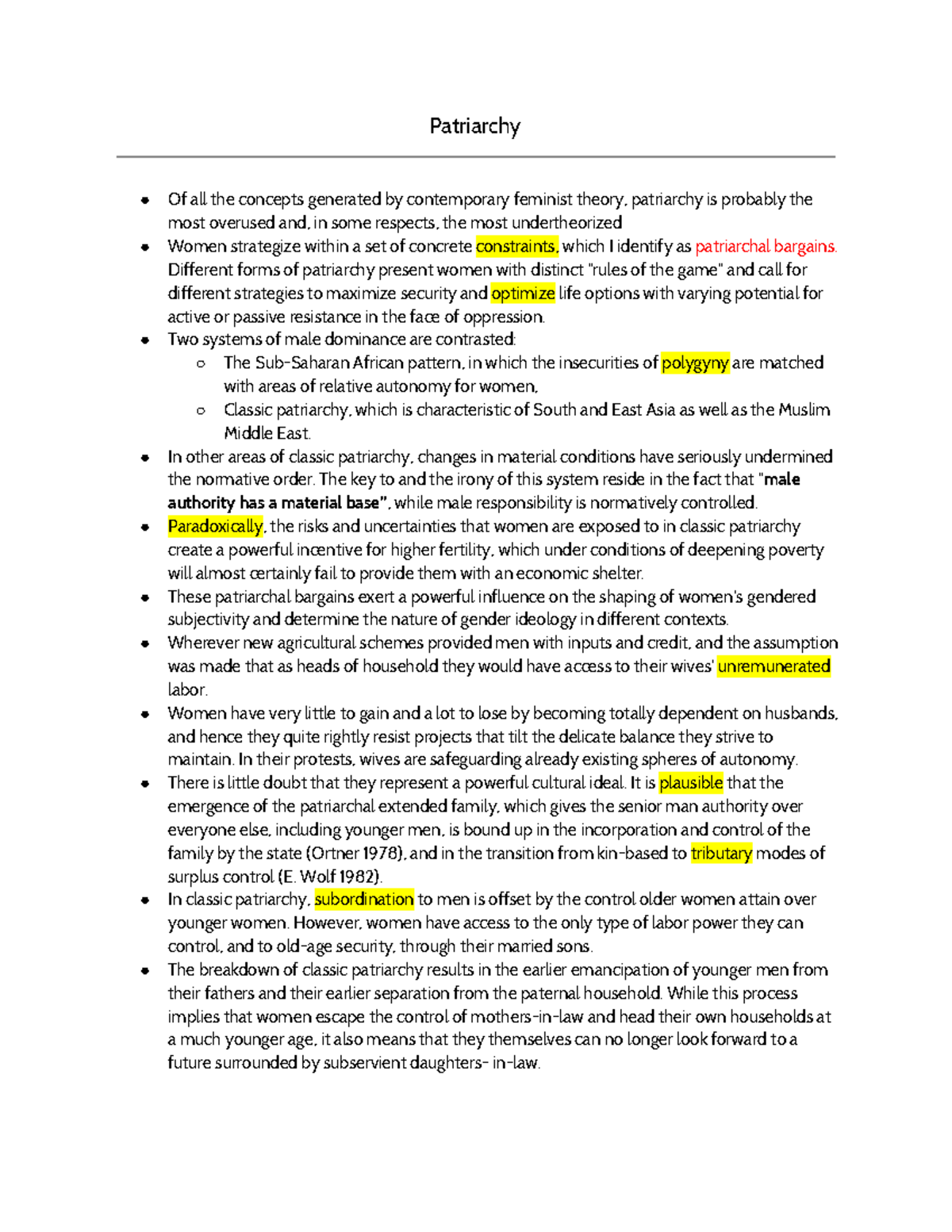 Patriarchy - Pamela Redala - Patriarchy Of all the concepts generated ...