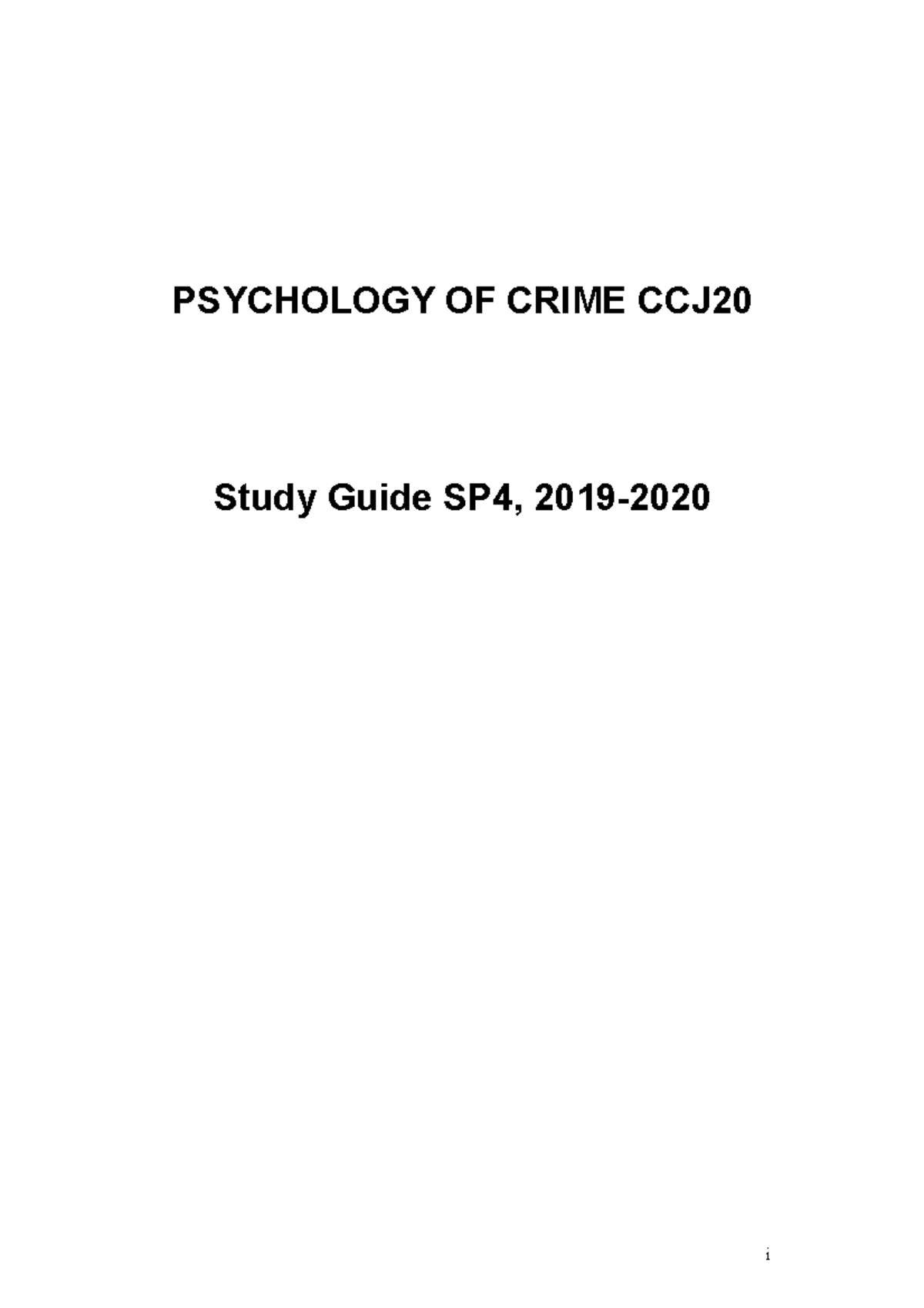 CCJ20 Study Guide - Assesment template - PSYCHOLOGY OF CRIME CCJ Study ...
