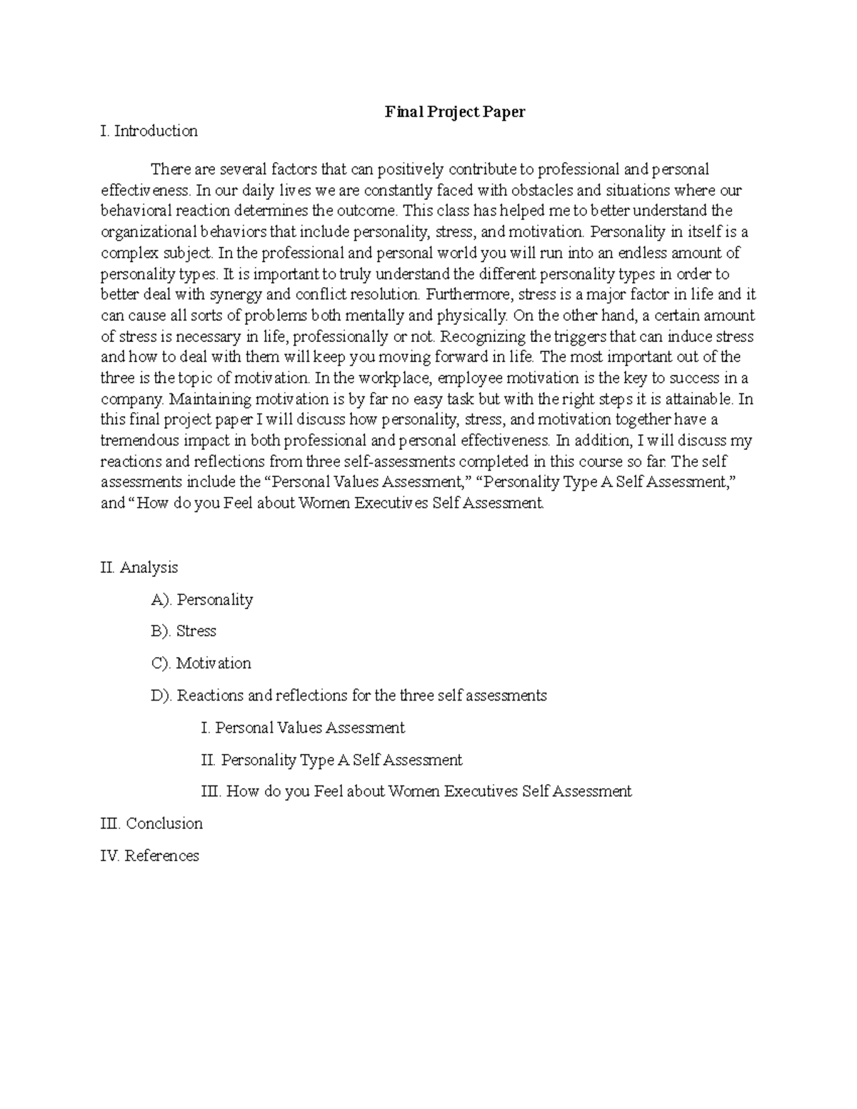 HRM 360 Final Project Paper - Final Project Paper I. Introduction There ...