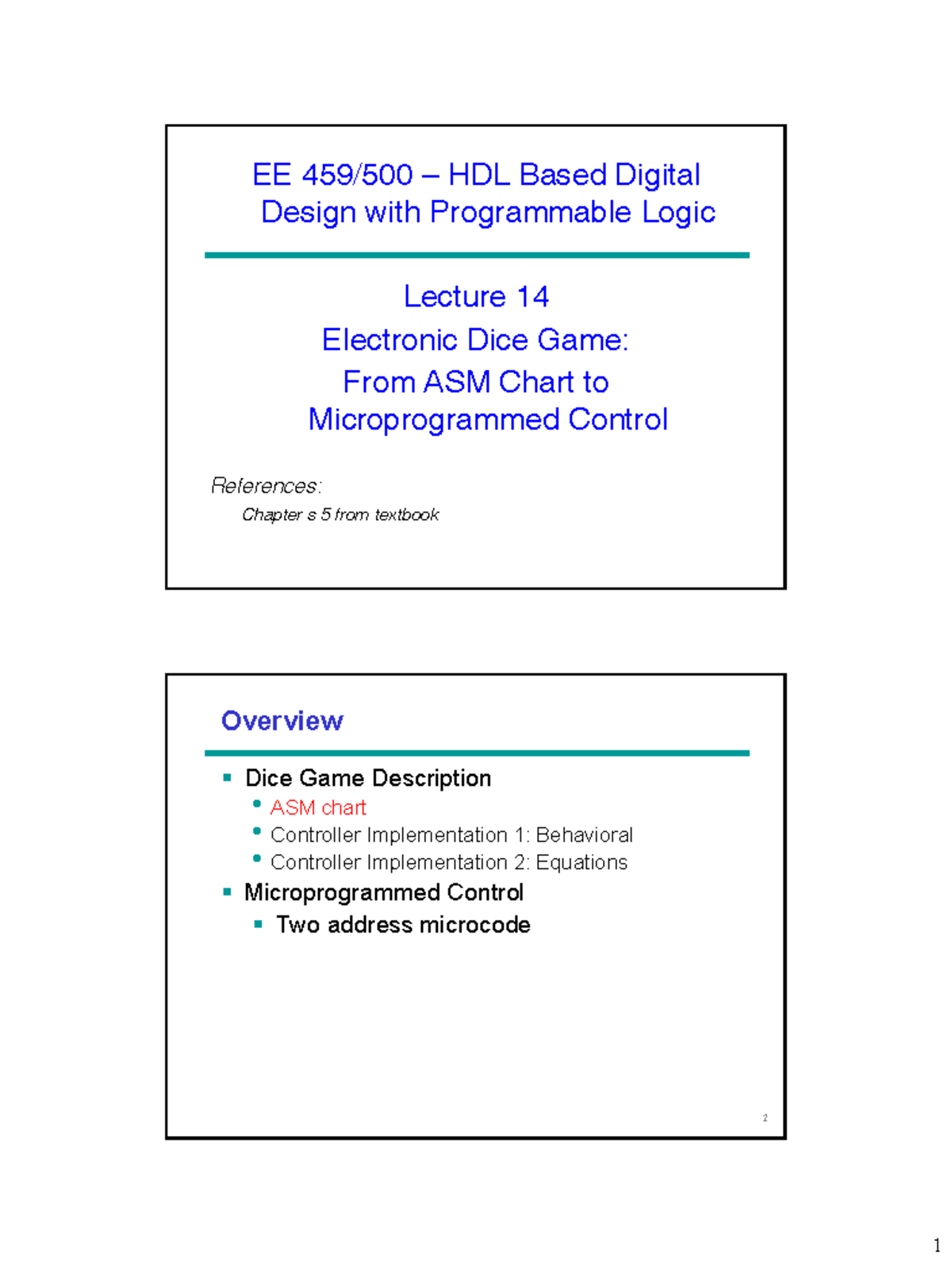 Lec14 microprog 2 - EE 459/500 – HDL Based Digital Design with Programmable Logic Lecture 14 ...