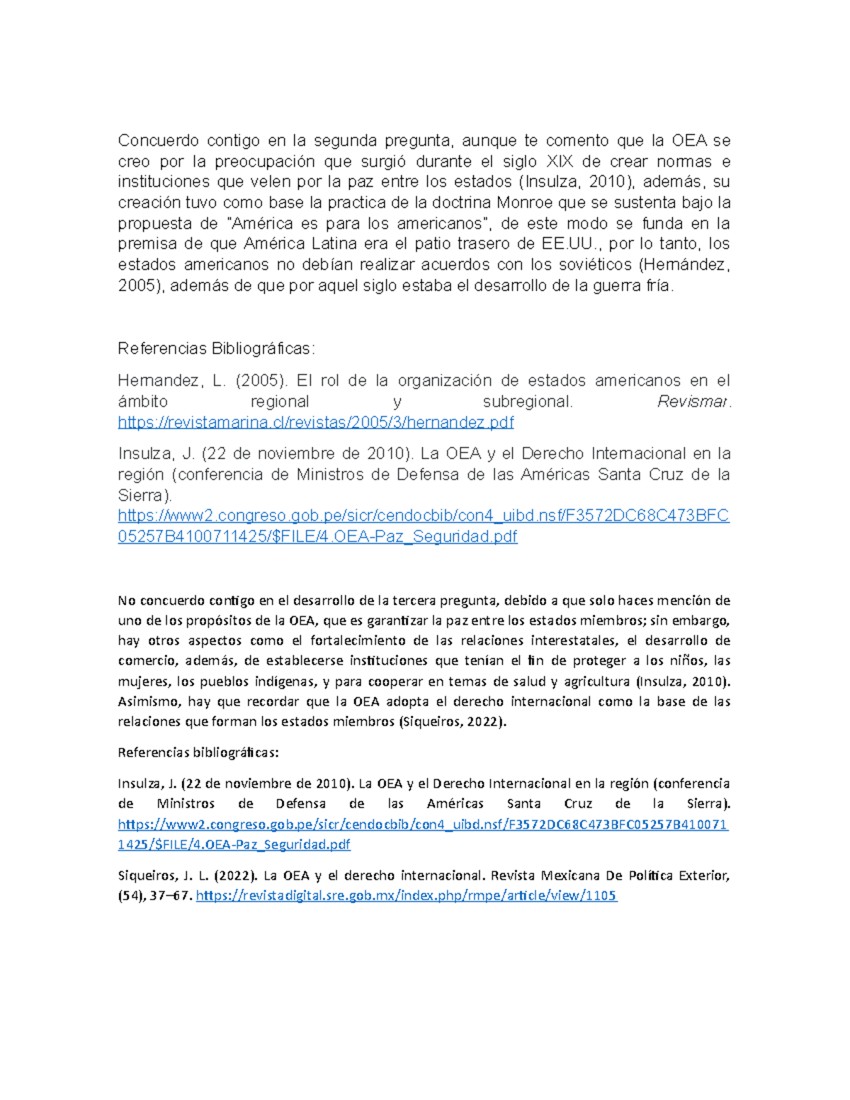 FD derecho internacional publico - Concuerdo contigo en la segunda ...