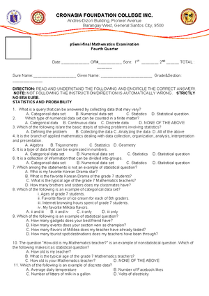 Prilem Examination Second Semester 23-24 - PRILEM EXAMINATION GENERAL ...