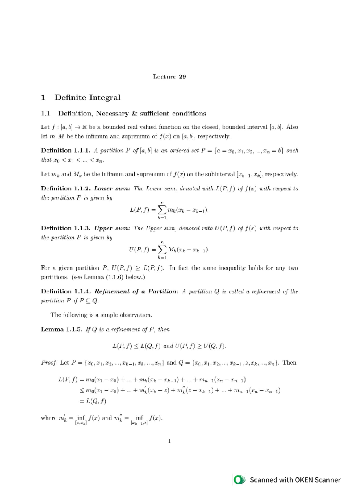 Calculus Lecture Notes 29 to 34 - By Prof. K. Sreenadh- IIT Delhi - Studocu