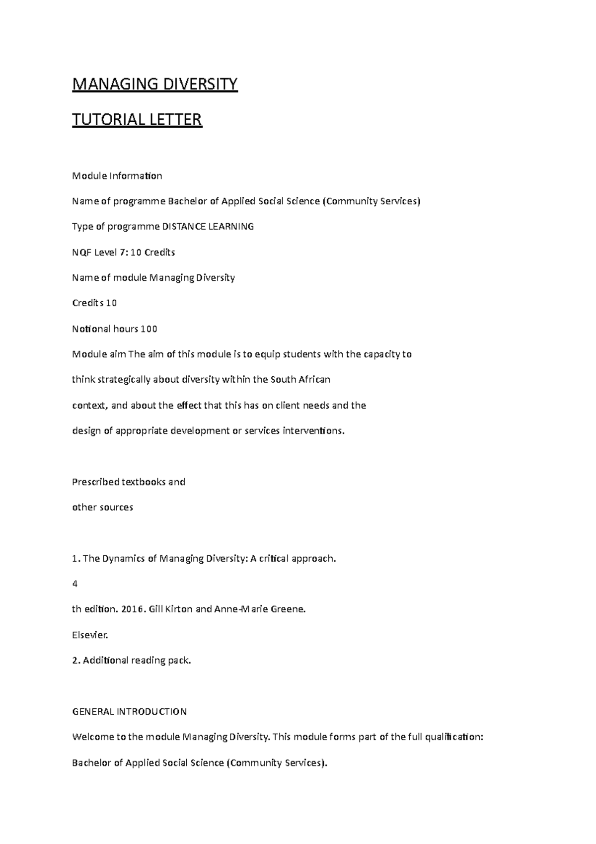 Guide 18 managing diversity tutorial letter - MANAGING DIVERSITY ...