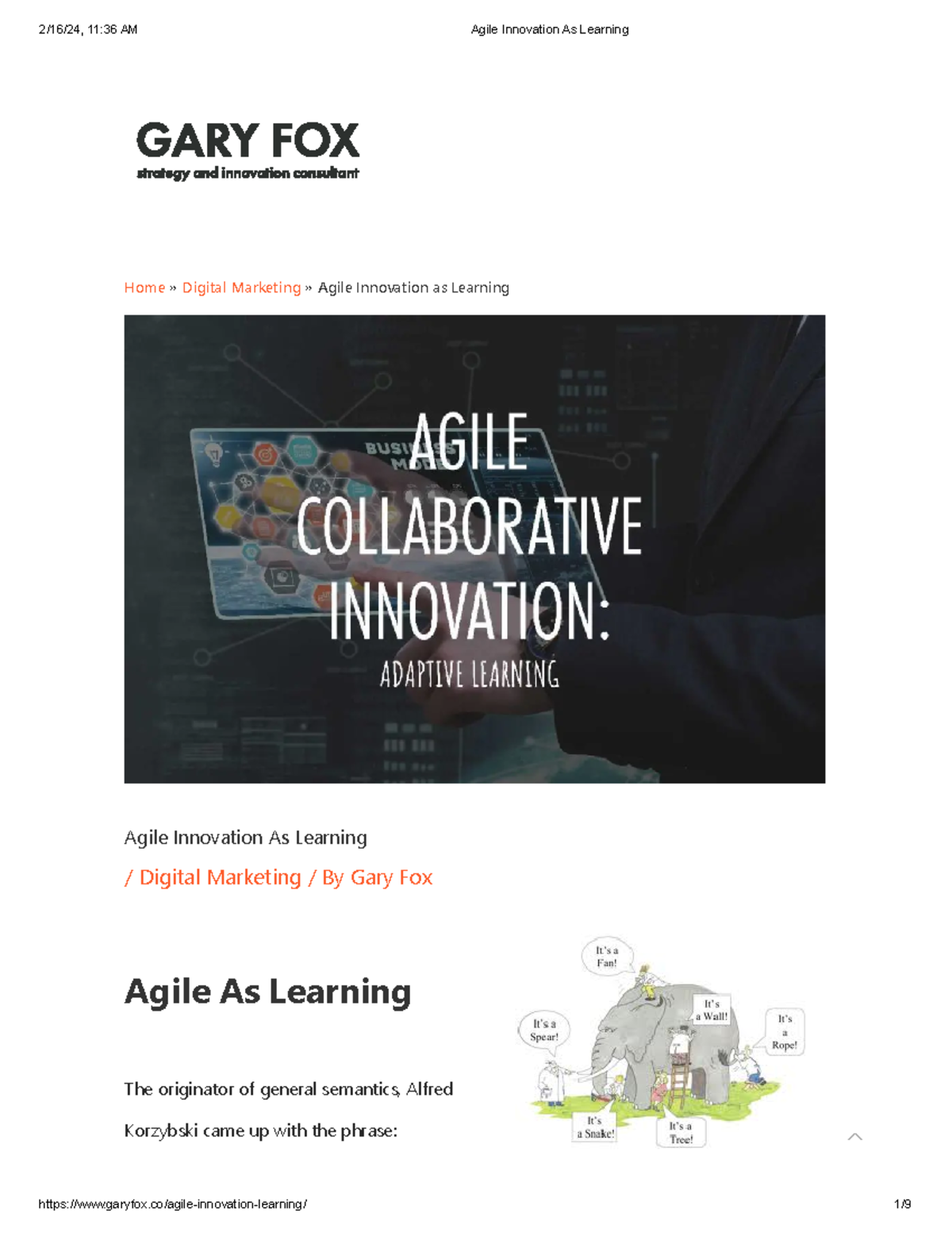 Agile Innovation As Learning - Home » Digital Marketing » Agile ...