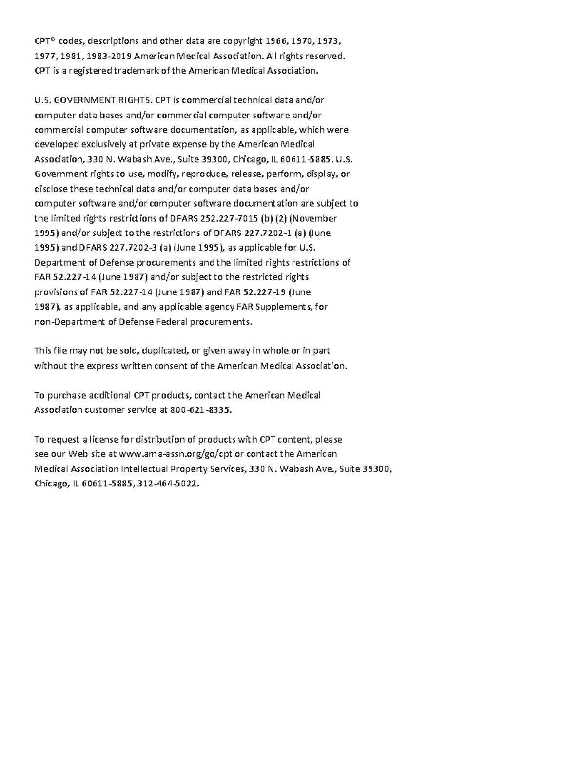 Anesthesia Guidelines - CPT® codes, descriptions and other data are ...