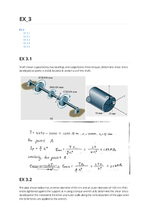 EX 1 - internal forces acting on cross sections - EX 1 (specific weight skipped) EX_ EX_ EX 1 ...