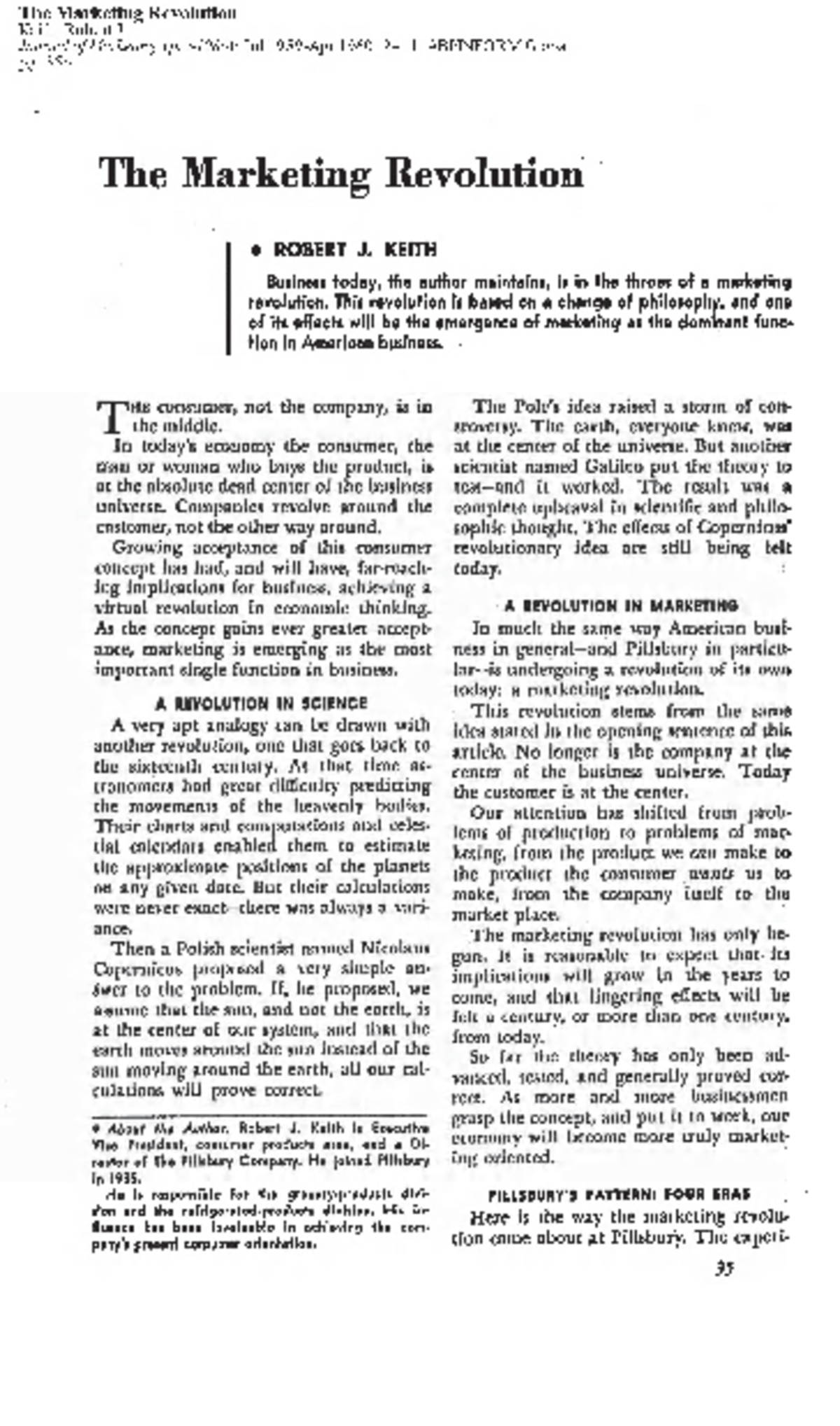 Keith Marketing Revolution 1960 - The M arketing RevolutionKeith ...
