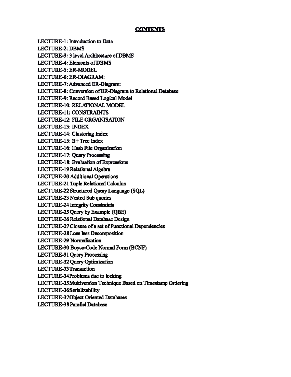 Lec notes dbms - NA - computer engineering - Studocu