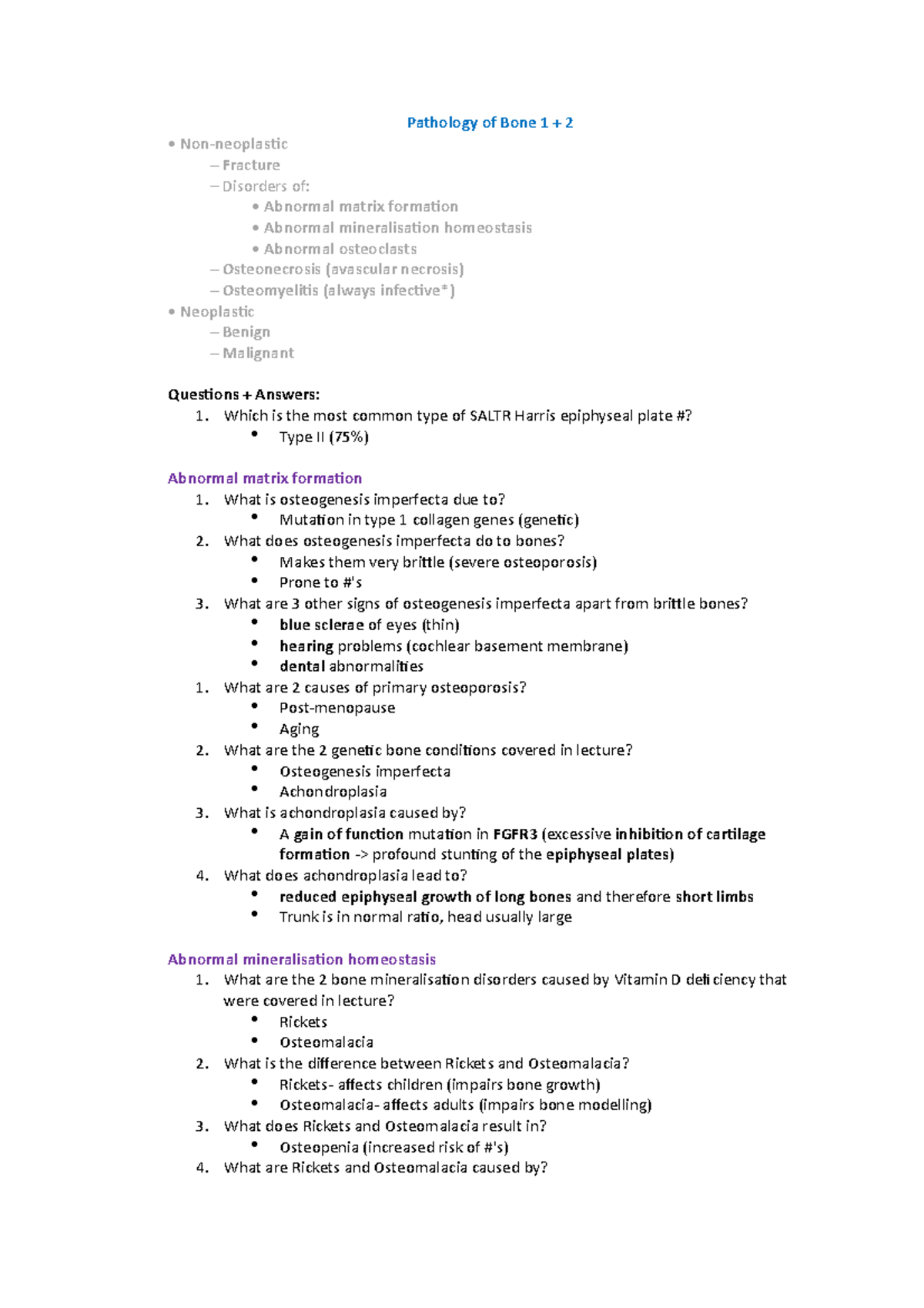 Pathology of Bone 1 + 2 - Pathology of Bone 1 + 2 Non-neoplastic ...