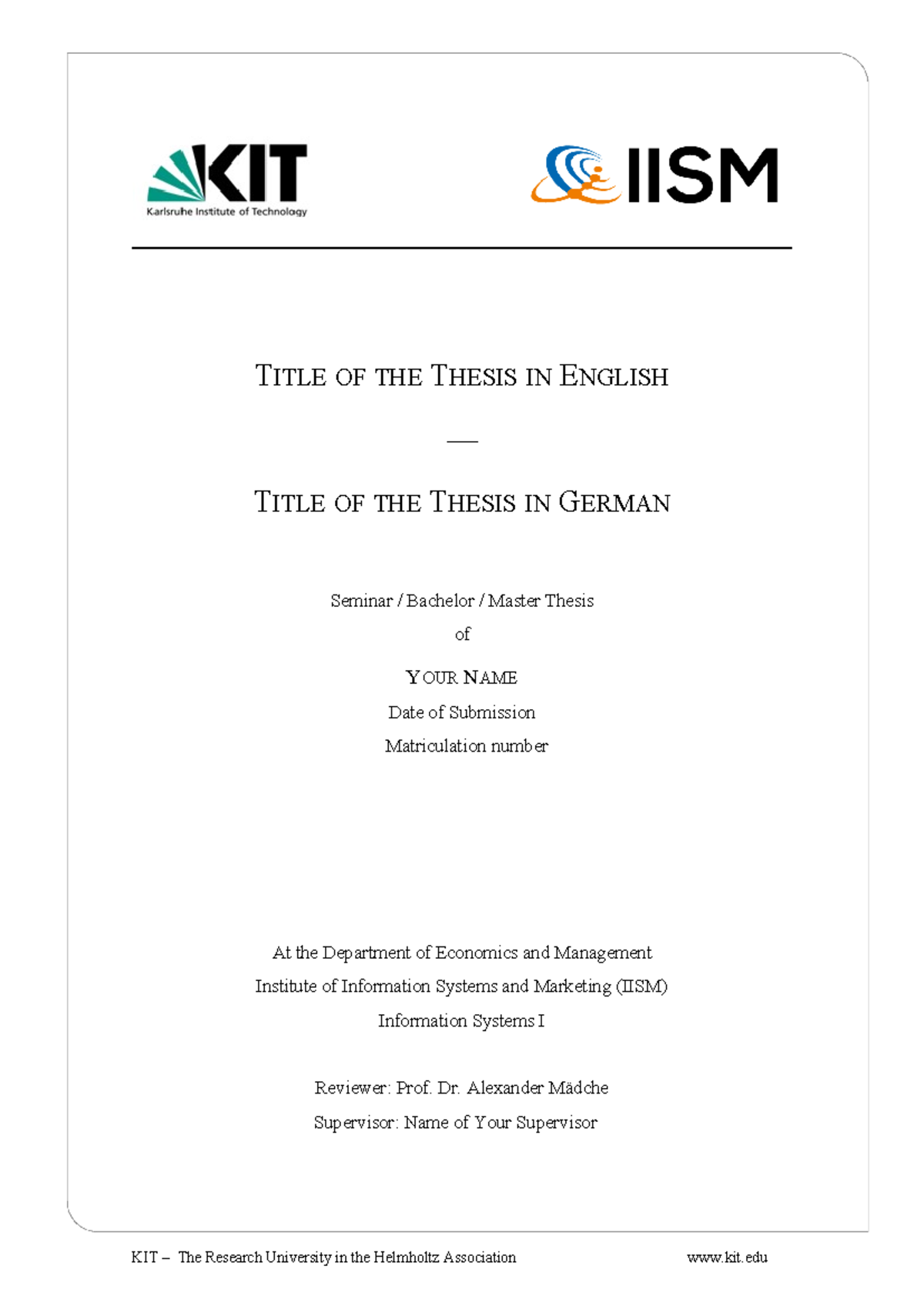 H-lab Bachelor-Master-Seminar Thesis Template (Word) - TITLE OF THE ...