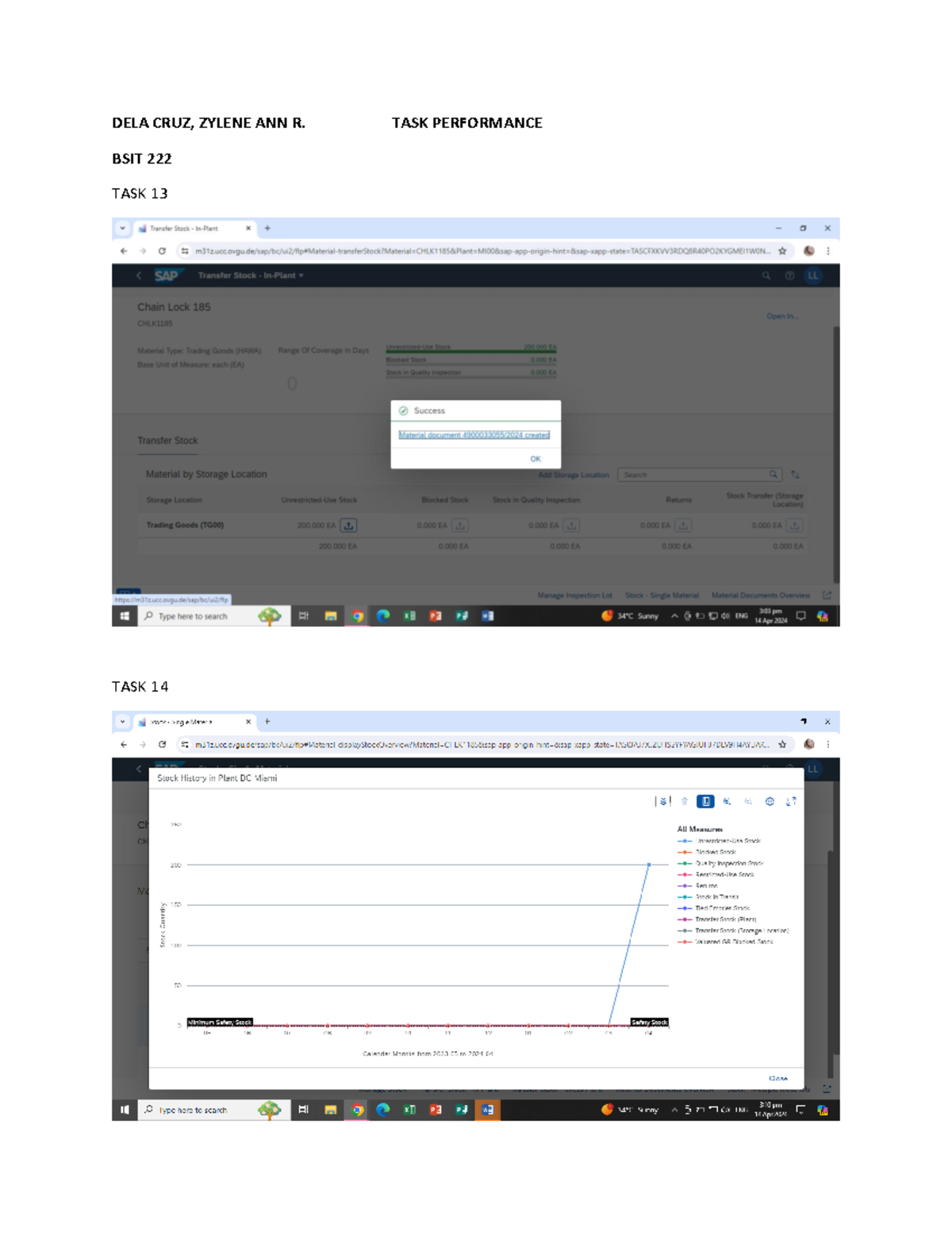 DELA CRUZ - Midterm TP SIA - DELA CRUZ, ZYLENE ANN R. TASK PERFORMANCE BSIT 222 TASK 13 TASK ...