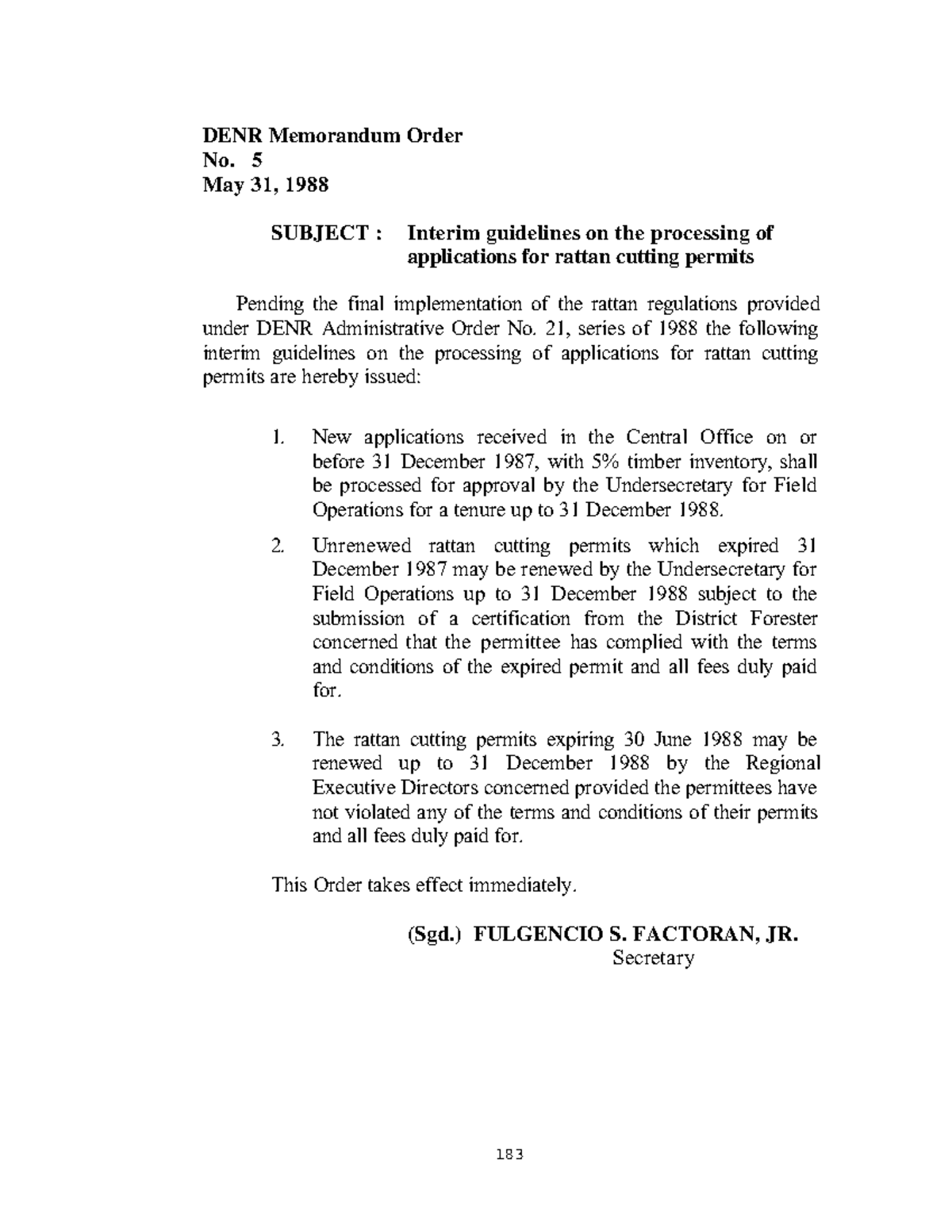 Interim Guidelines on the Processing of Applications for Rattan Cutting ...