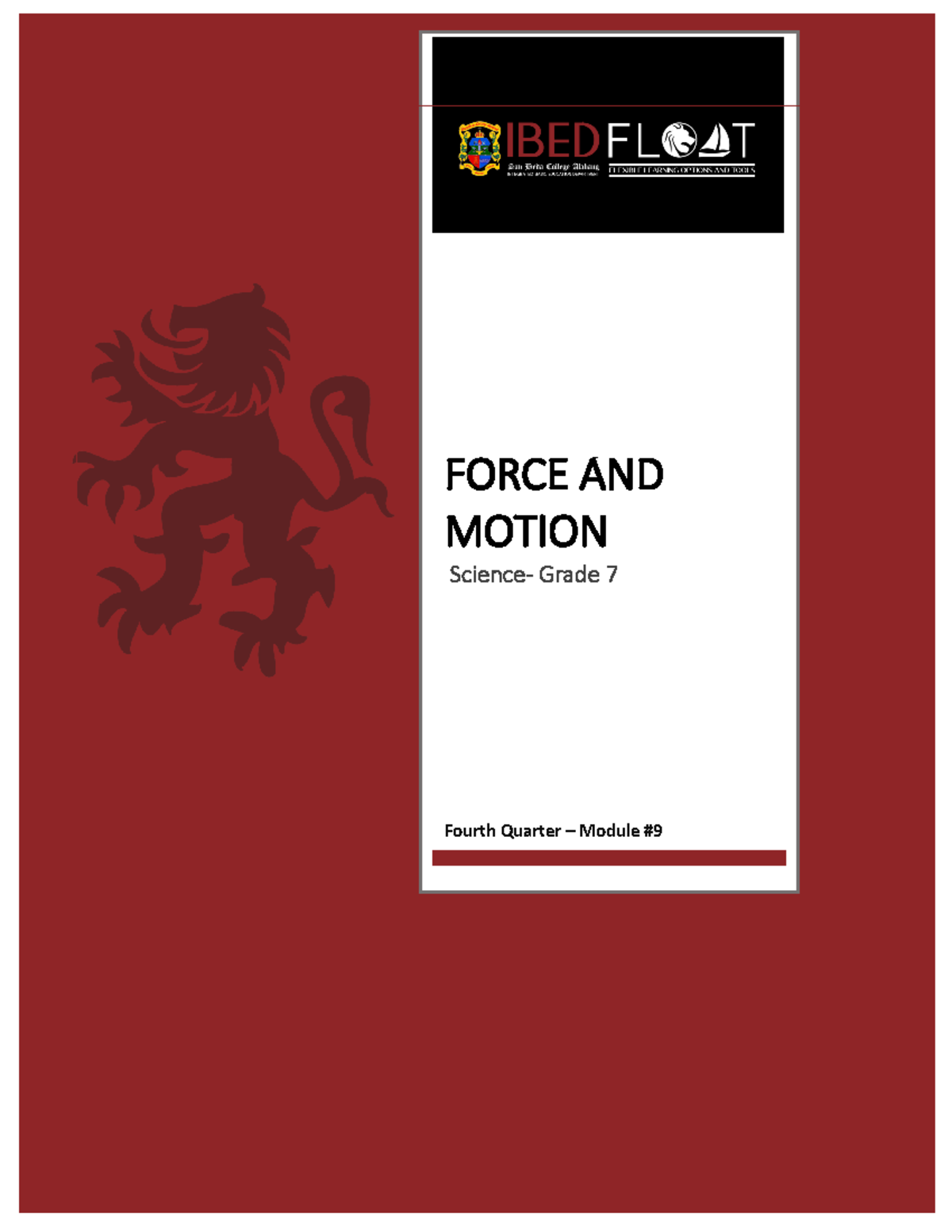 Inbound 5347432886133779456 - FORCE AND MOTION Science- Grade 7 Fourth ...