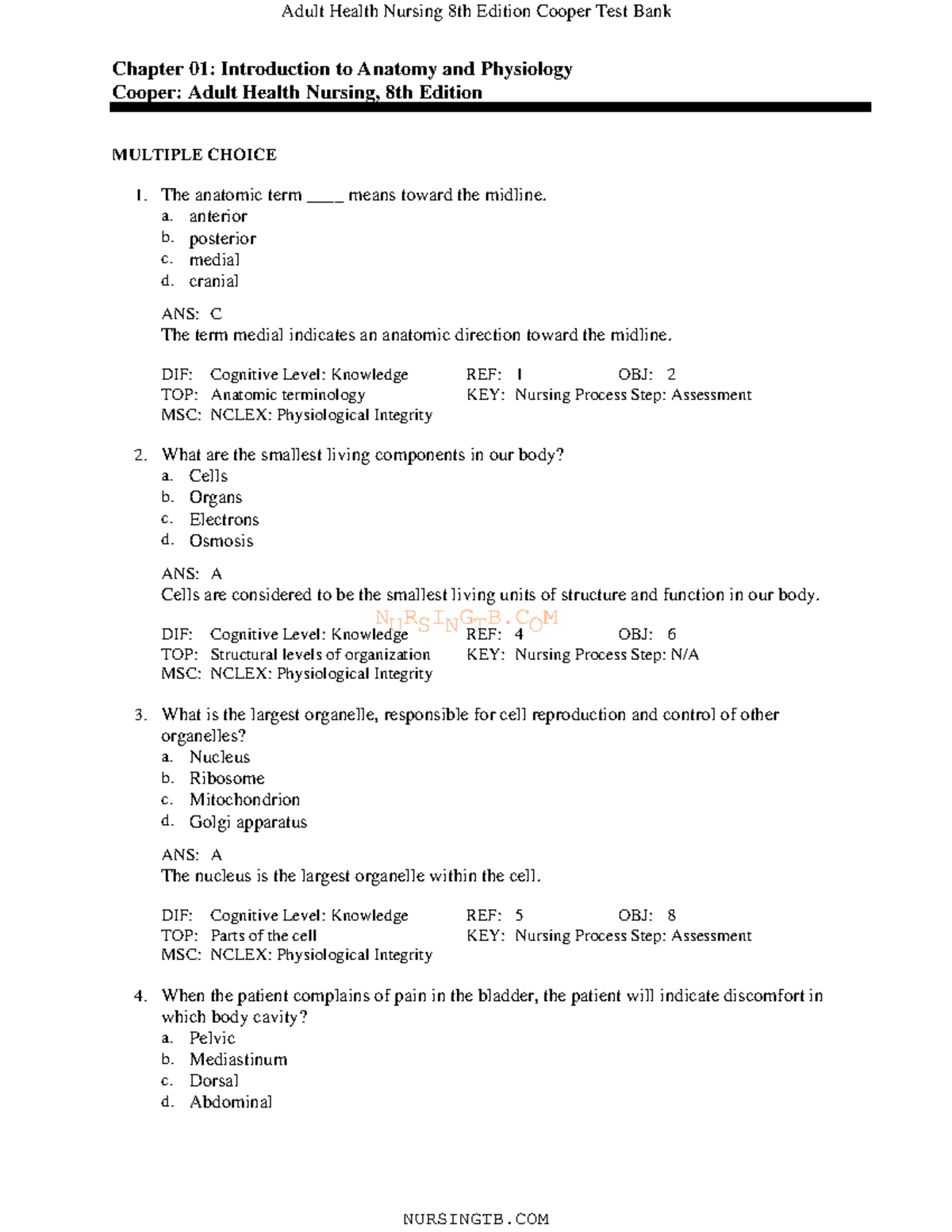 9780323484381 \01 - CHAPTER ONE IN ADULT HEALTH EDITION 8 COOPER AND ...