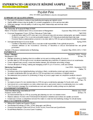 Freshman-resume-sample - See more documents here Freshmen RÉSUMÉ Sample ...